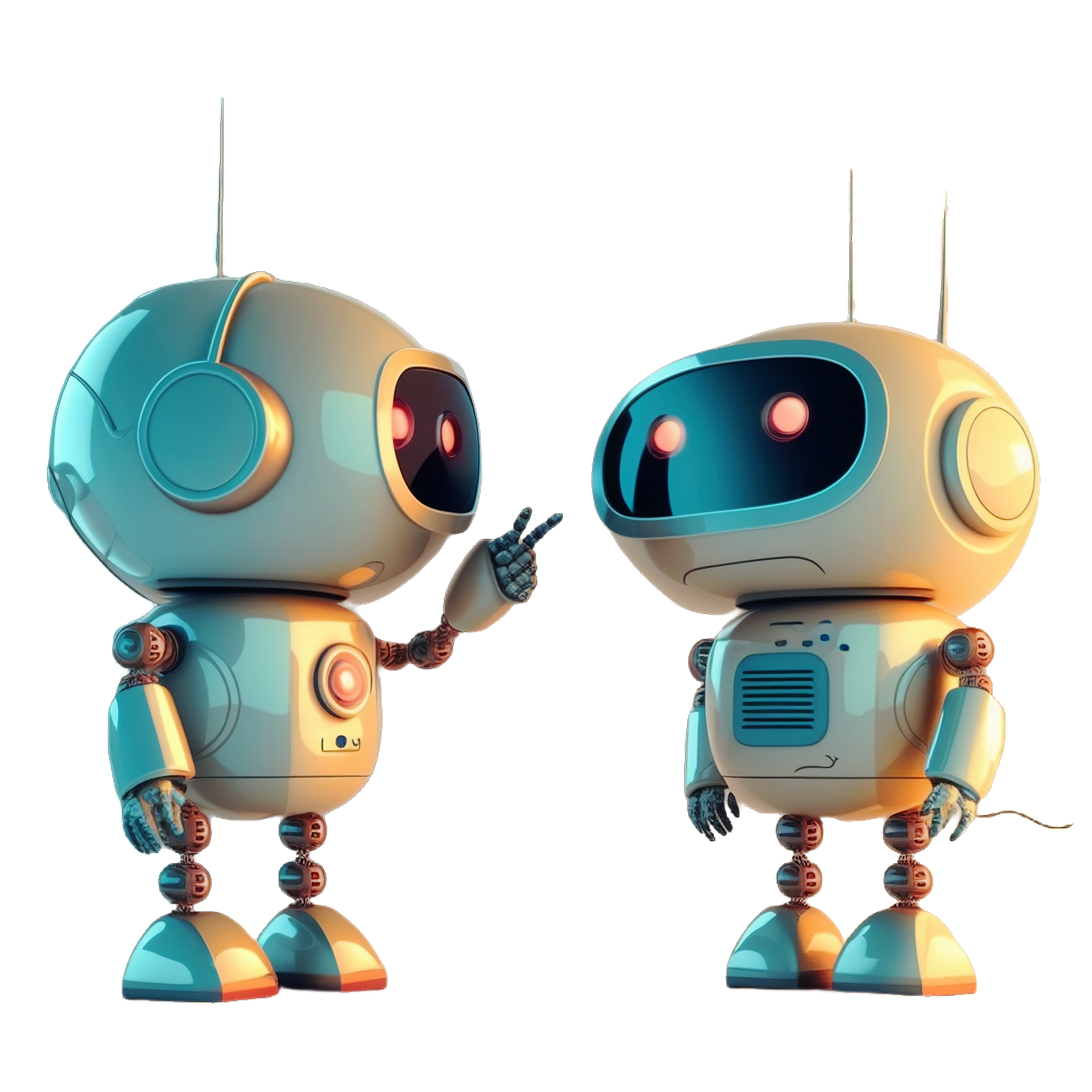 AI Conversations Dynamic Interactions of Two Robots Created by AI 23841798 PNG