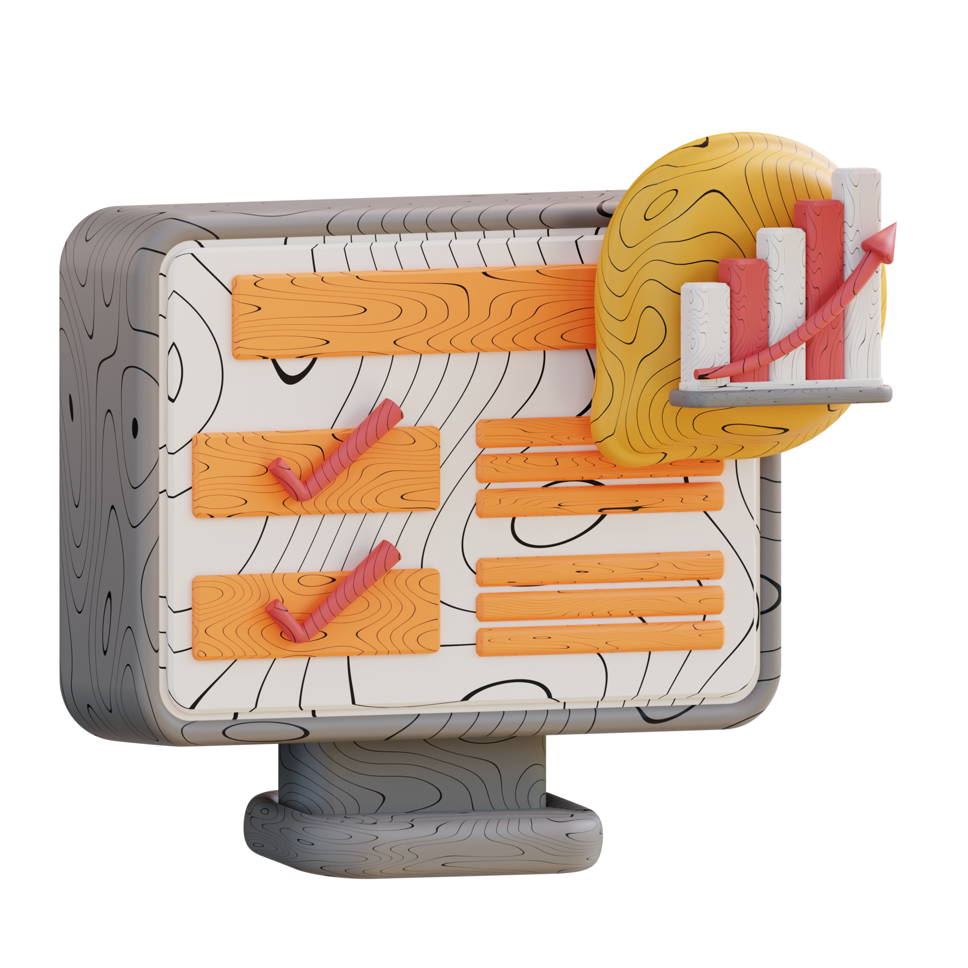 3d Illustration Computer Show Graphic Presentation 23841959 Png