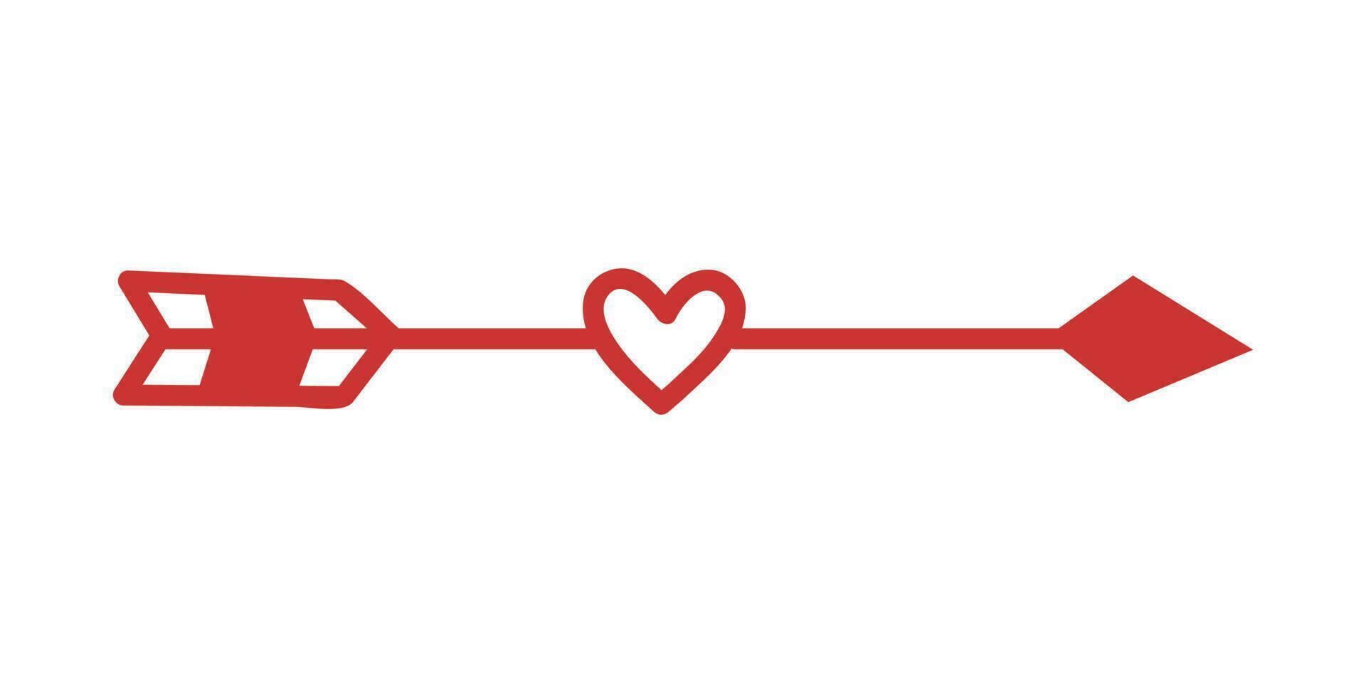 Heart Arrow Element. Hand drawn arrows with hearts, design elements for ...