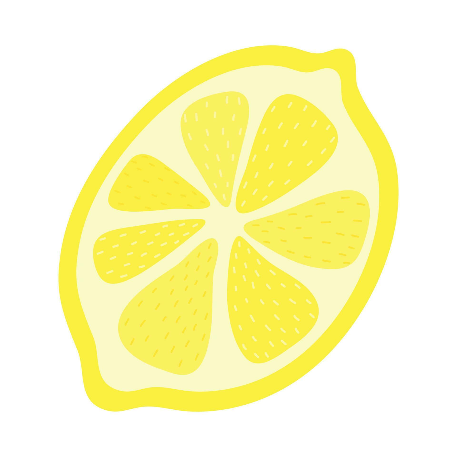 Fresh Lemon Illustration Isolated In White Background Lemon Slice Cartoon Illustration