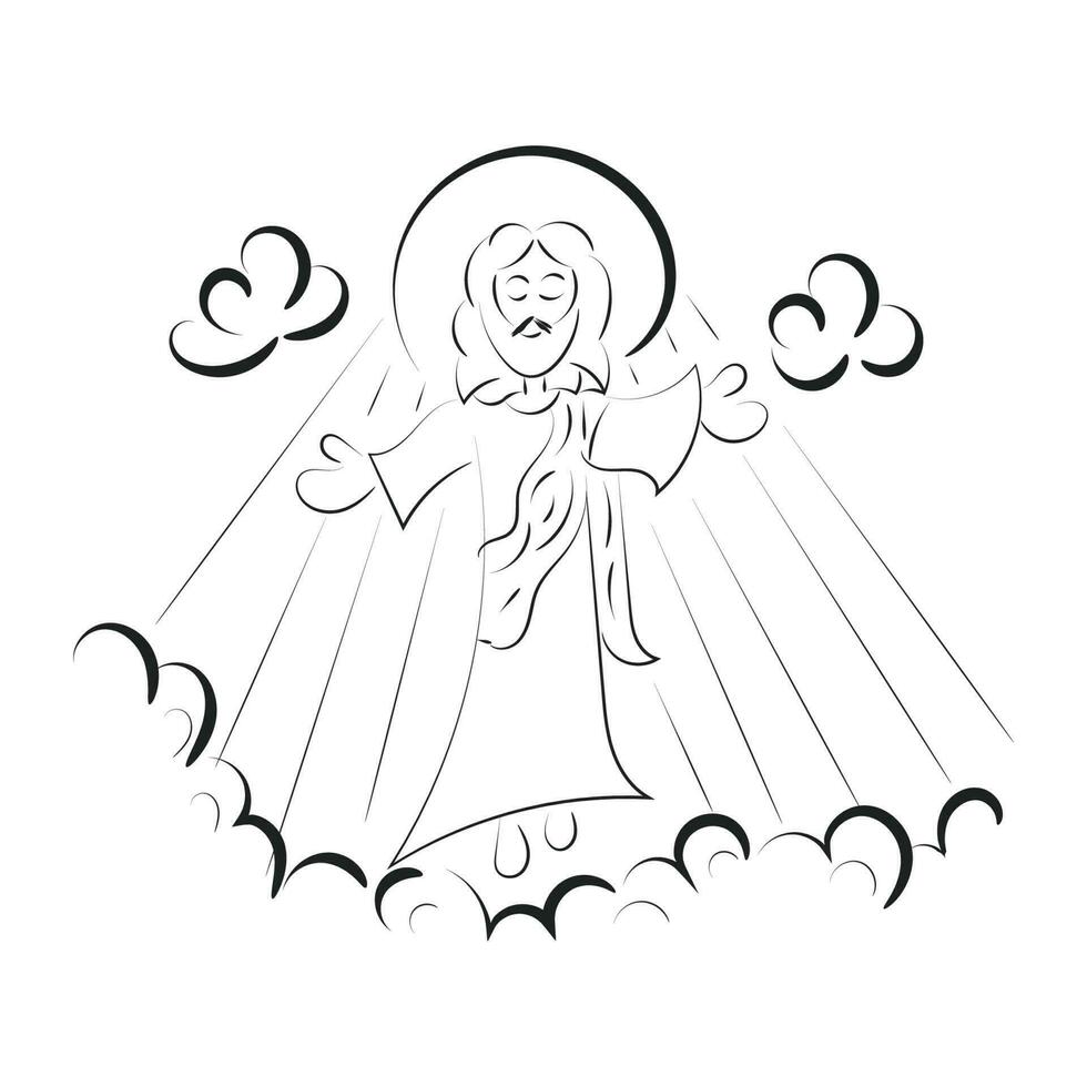 Happy Ascension Day Design With Jesus Christ In Heaven 23846112 Vector