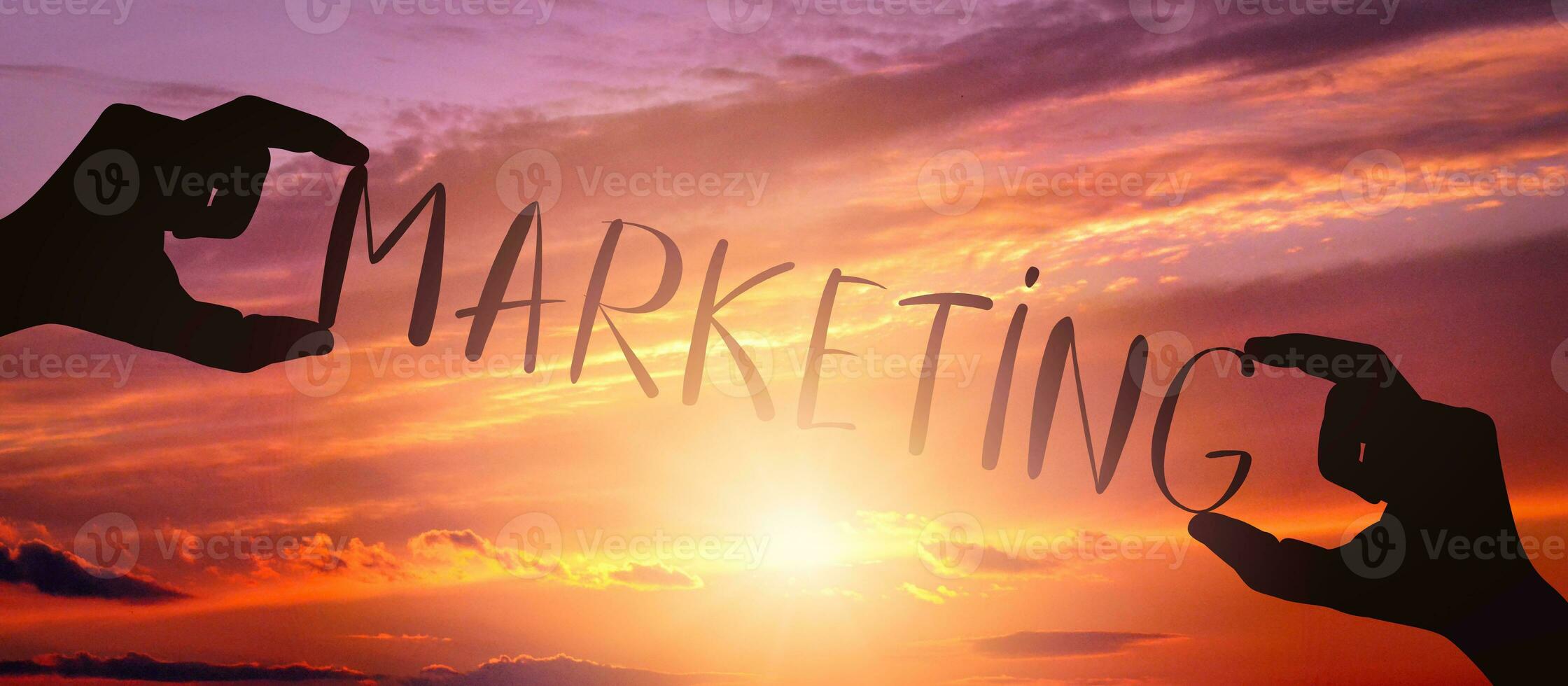 Marketing Human Hands Holding Black Silhouette Word 23847852 Stock