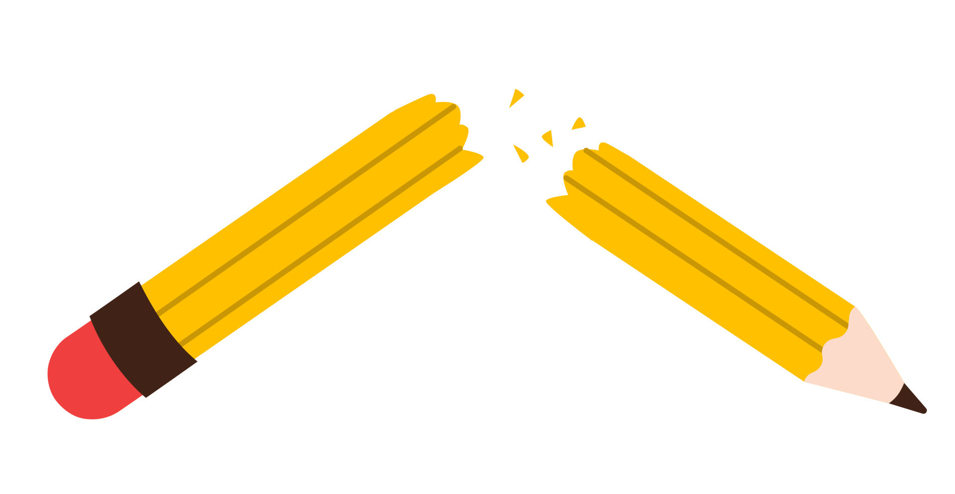 Broken Pencil. School and office supplies. Vector flat illustration ... Broken Pencil. School and office supplies. Vector flat illustration ...