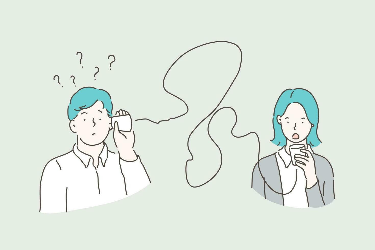 Miscommunication Tin Can Communication Concept Couple Having