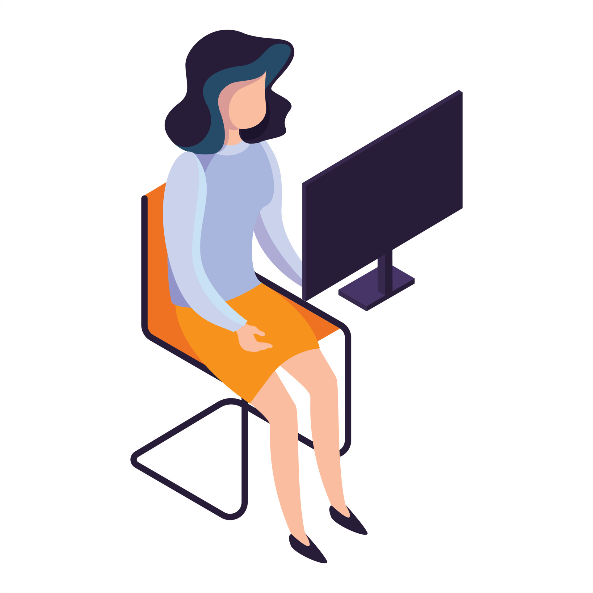 business people working on laptop vector illustration. 23849975 Vector ...