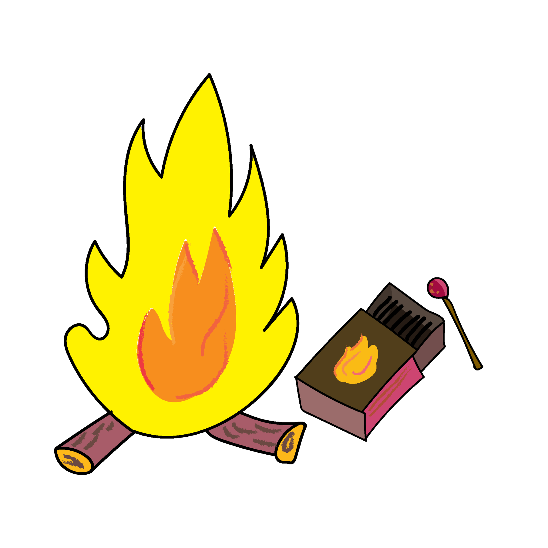 hand drawn doodle camping accessory for outdoor travel and lifestyle ...