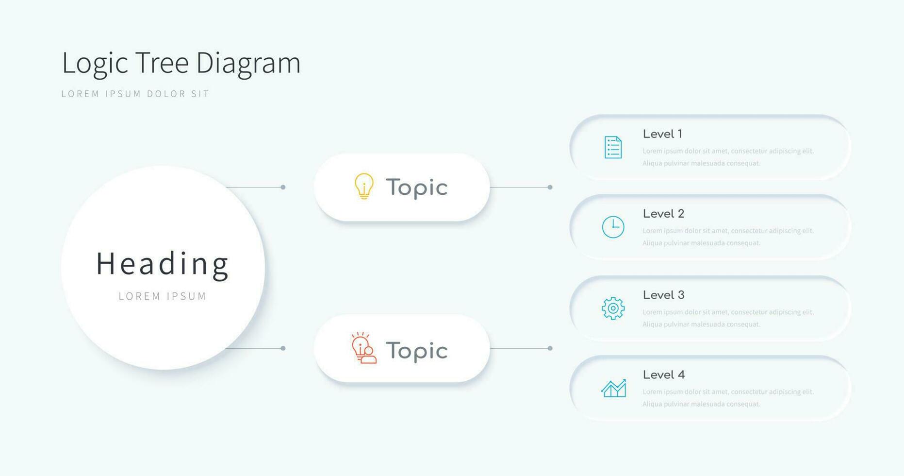 Logic tree diagram infographic template with design elements and icons ...