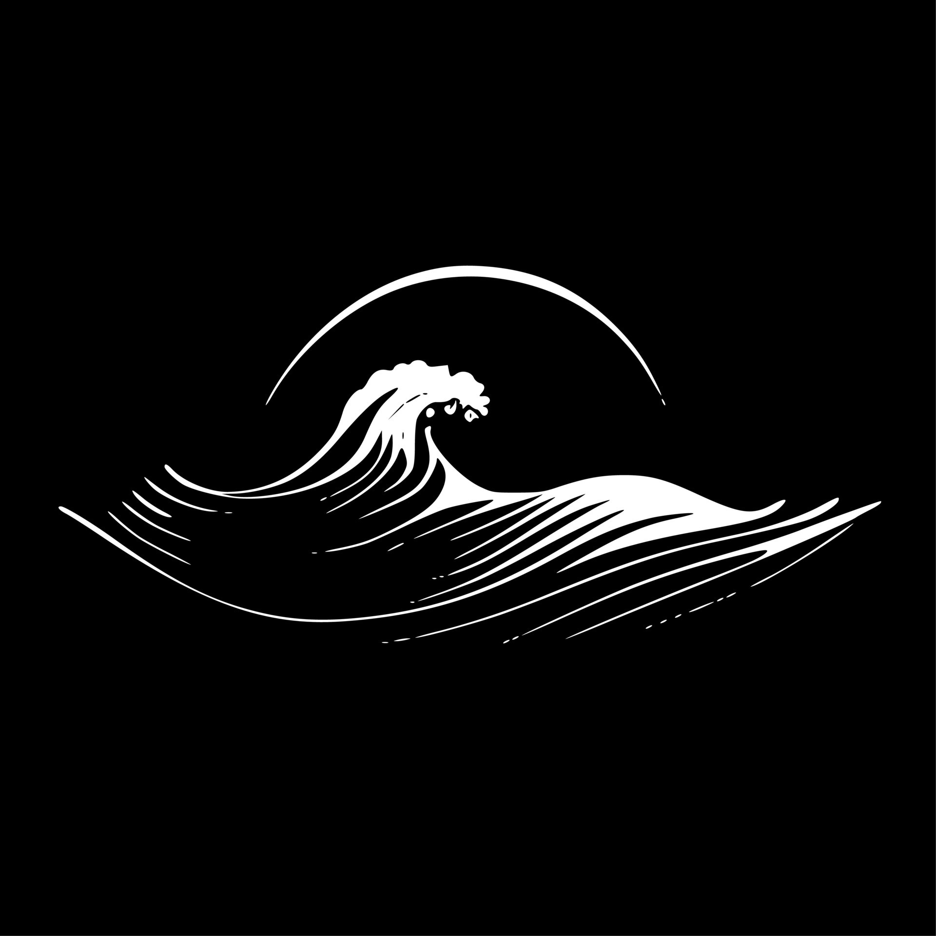 Waves, Minimalist and Simple Silhouette - Vector illustration 23851999 ...