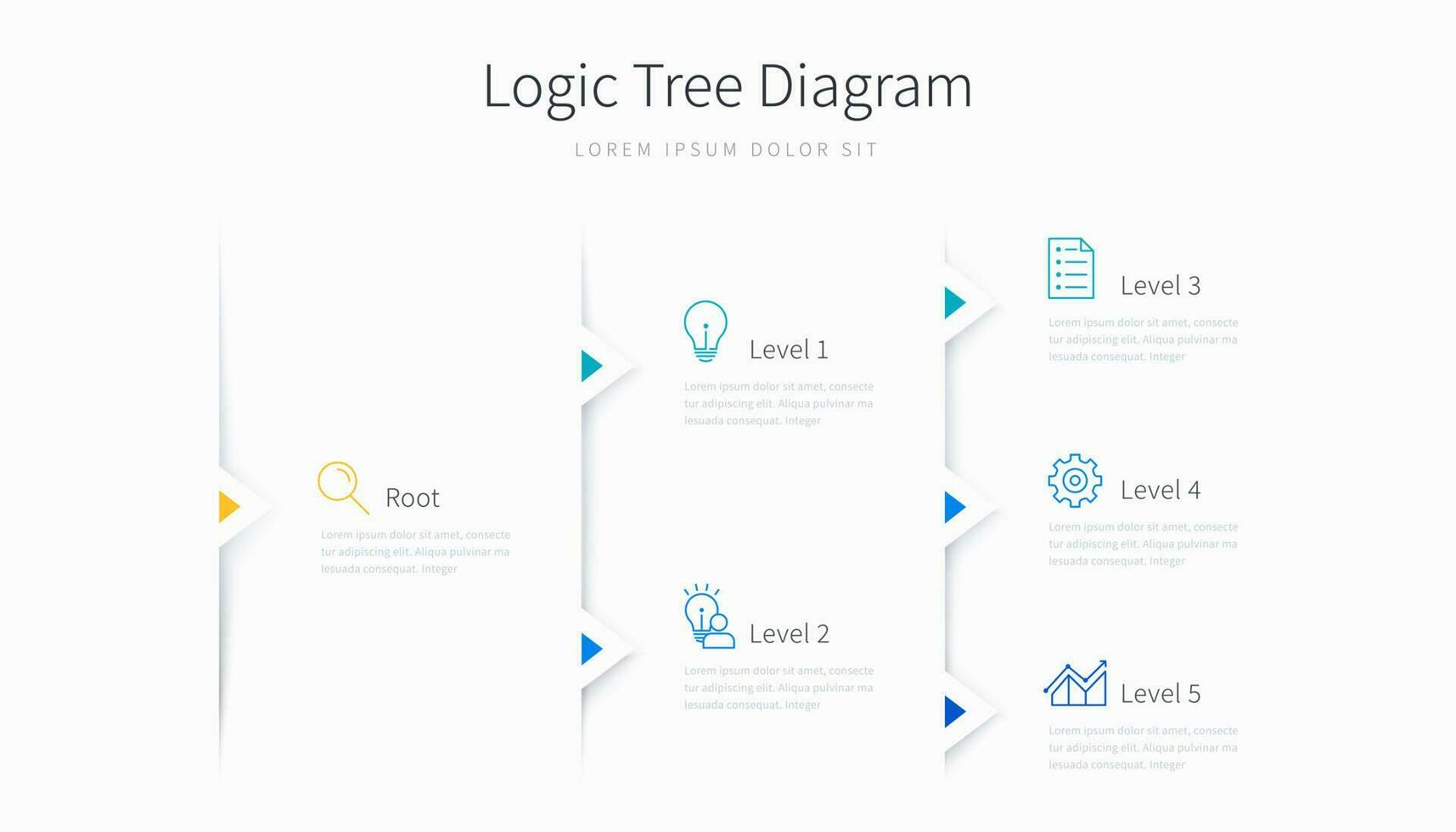 Logic tree diagram infographic template with design elements and icons ...