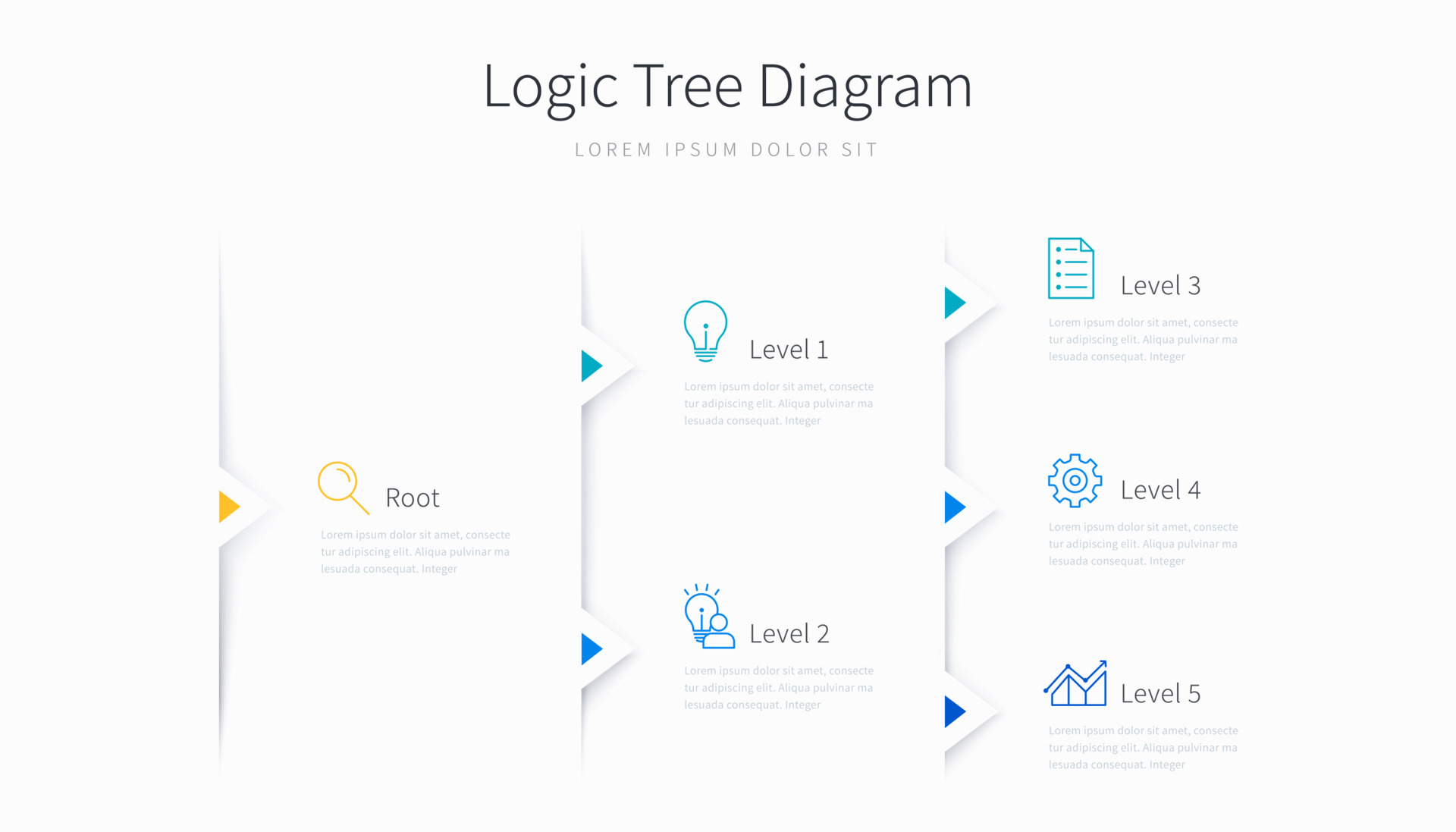 Logic tree diagram infographic template with design elements and icons ...