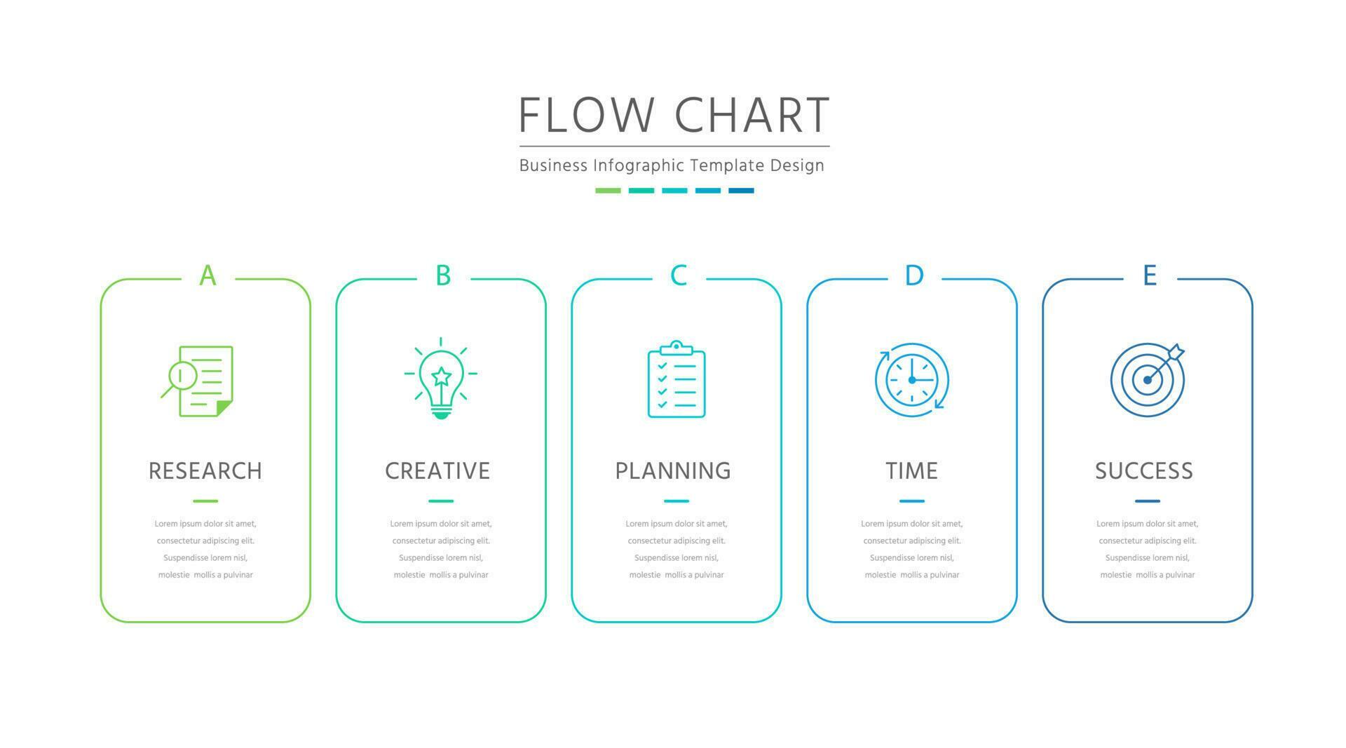 Simple flow chart infographic design with thin line banners and icons ...