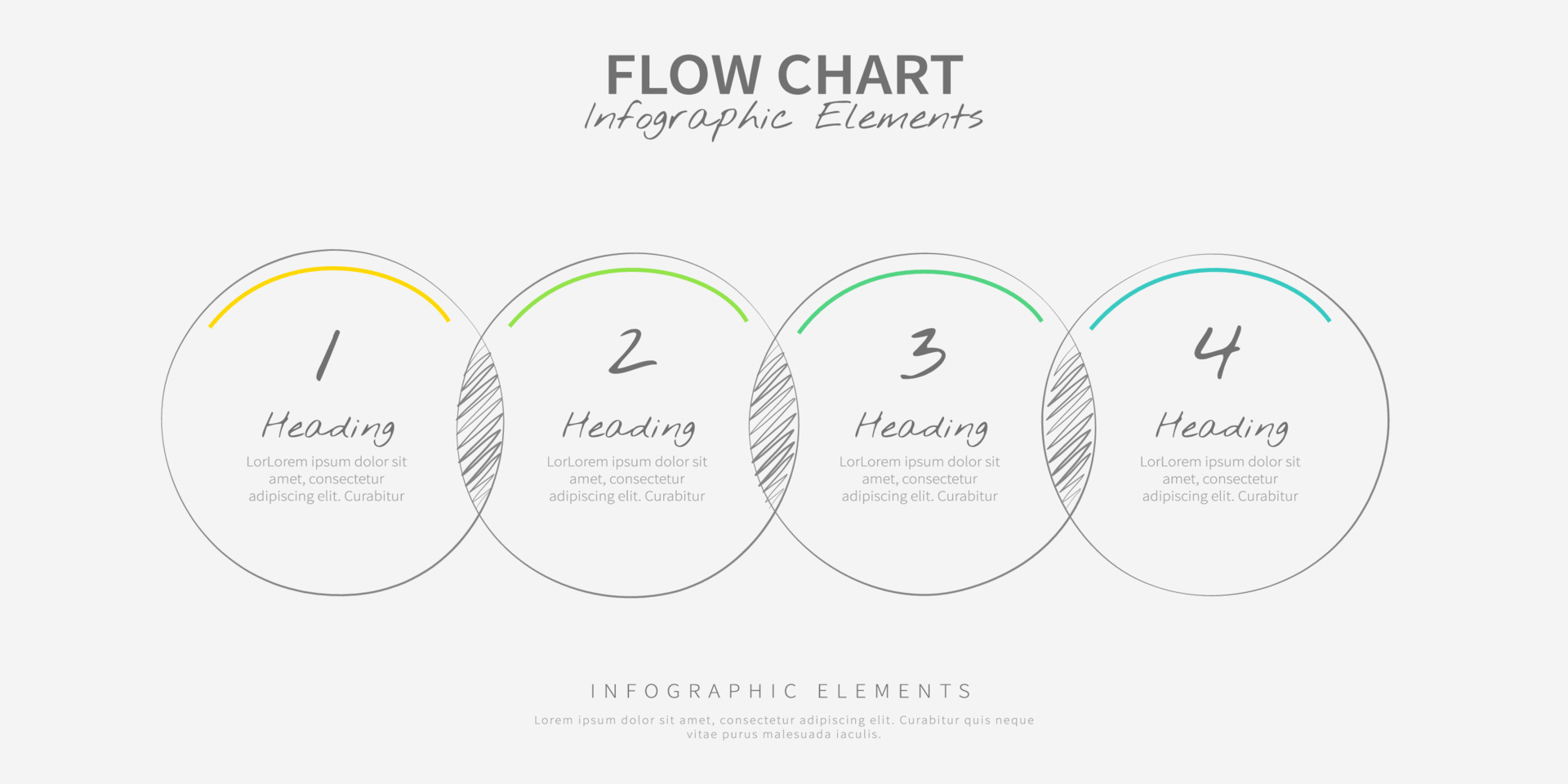 Infographic hand drawn vector elements of flow chart, hand drawn four circles. 23853125 Vector ...