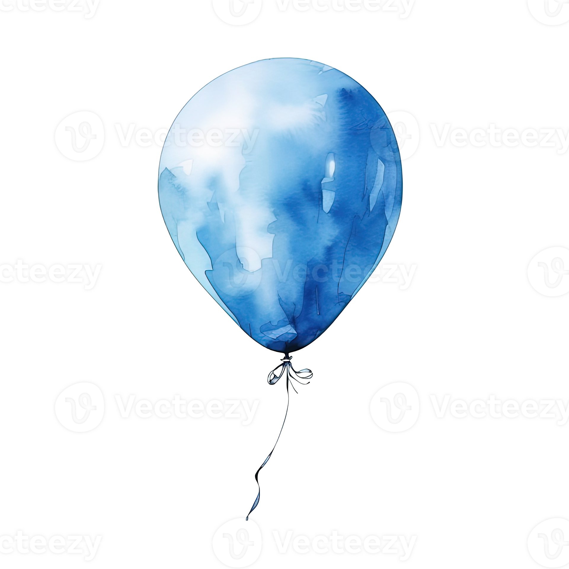 Blue watercolor balloon isolated. Illustration 23853656 PNG