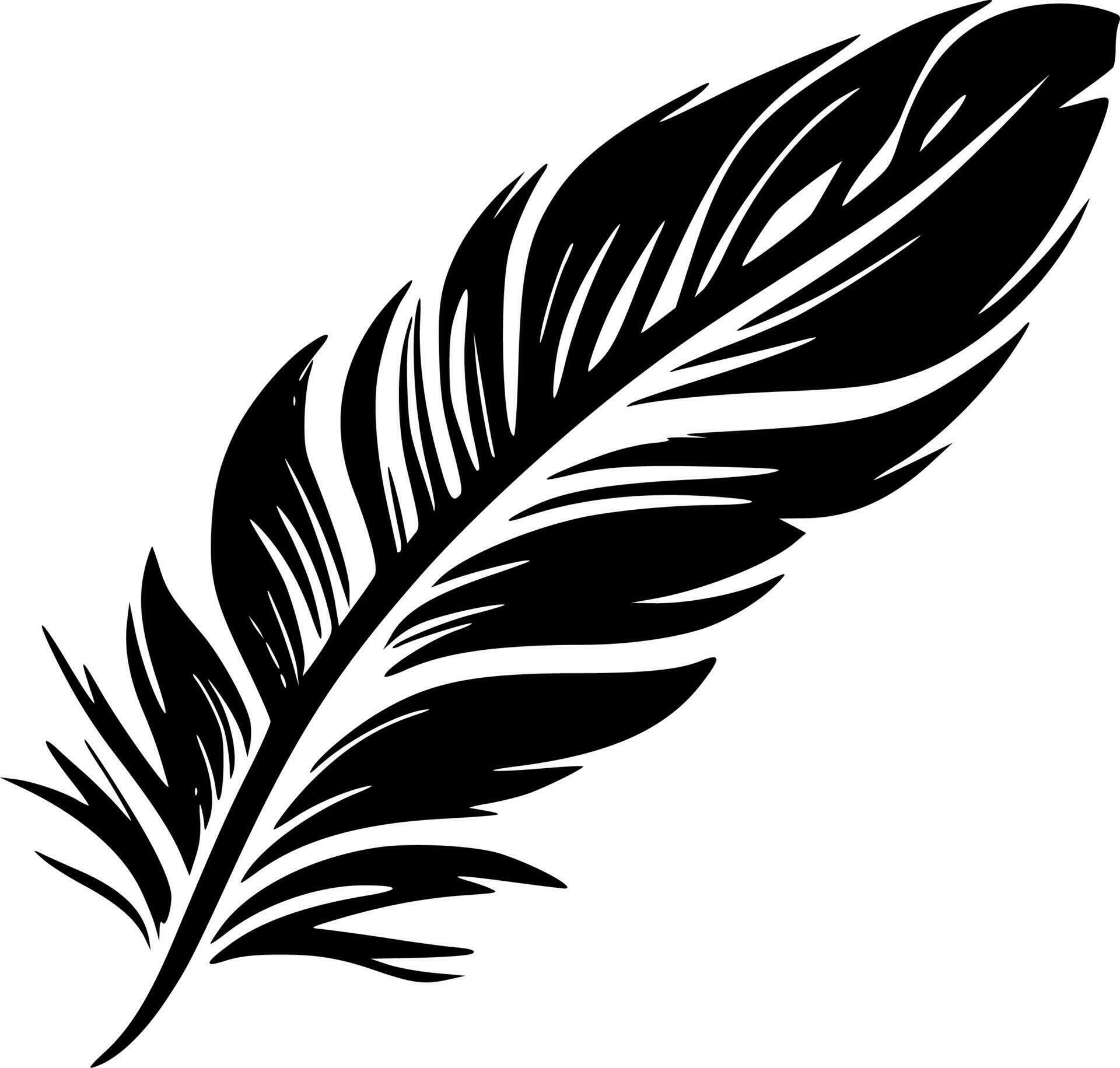 Feather, Black and White Vector illustration 23853808 Vector Art at ...