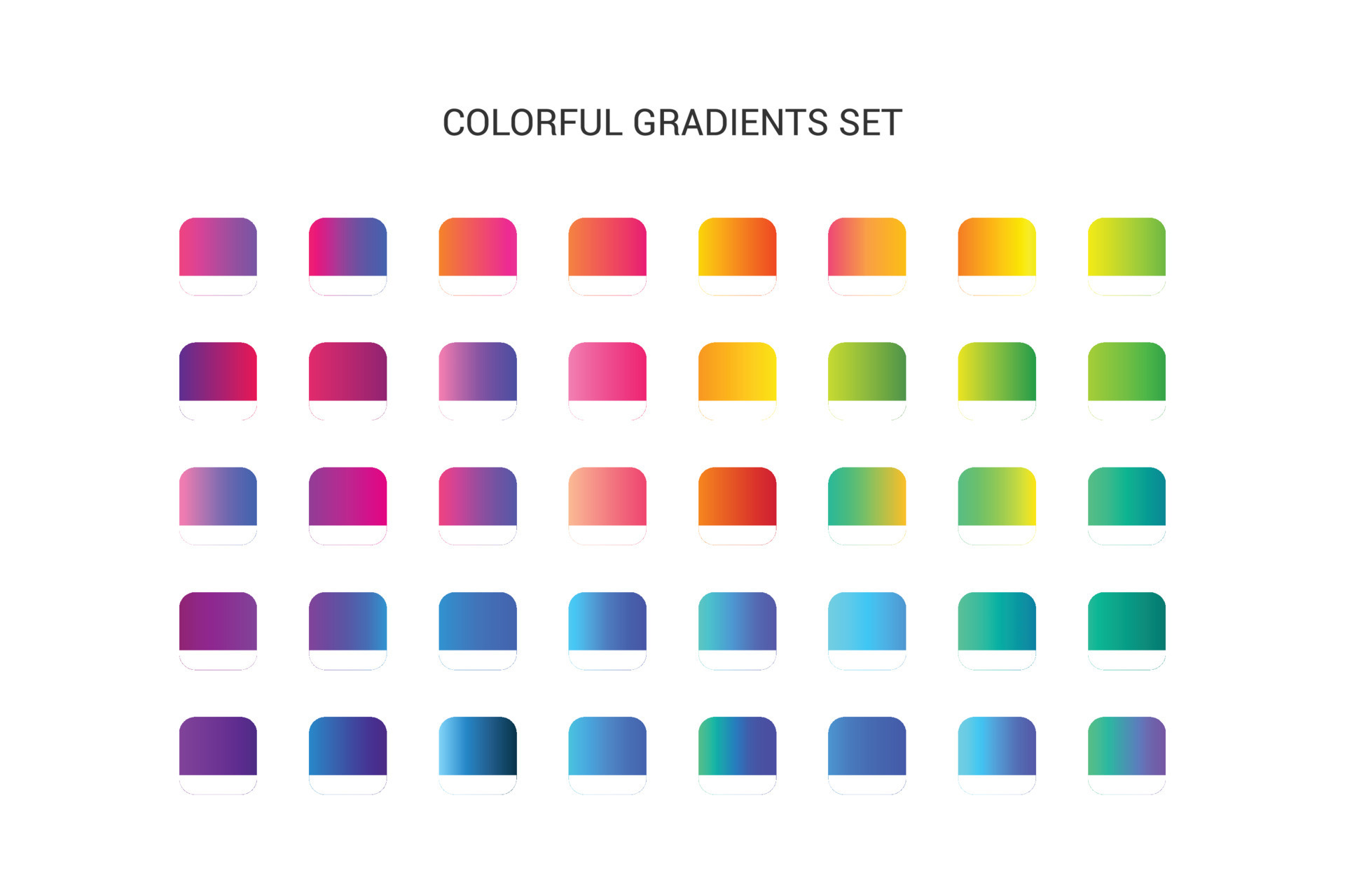 Colorful Gradients Set 23857749 Vector Art at Vecteezy