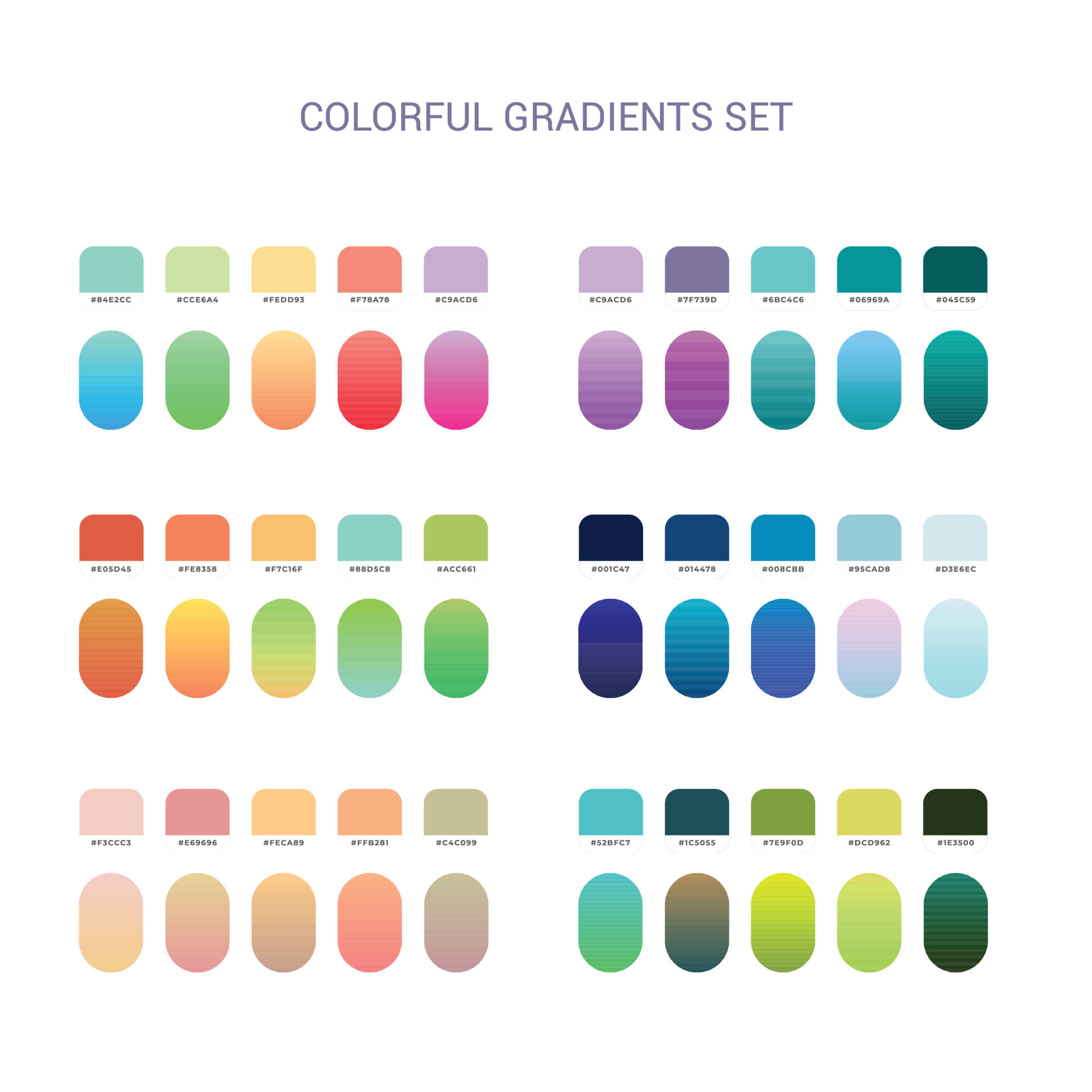 Flat Color Gradients Set 23857753 Vector Art at Vecteezy