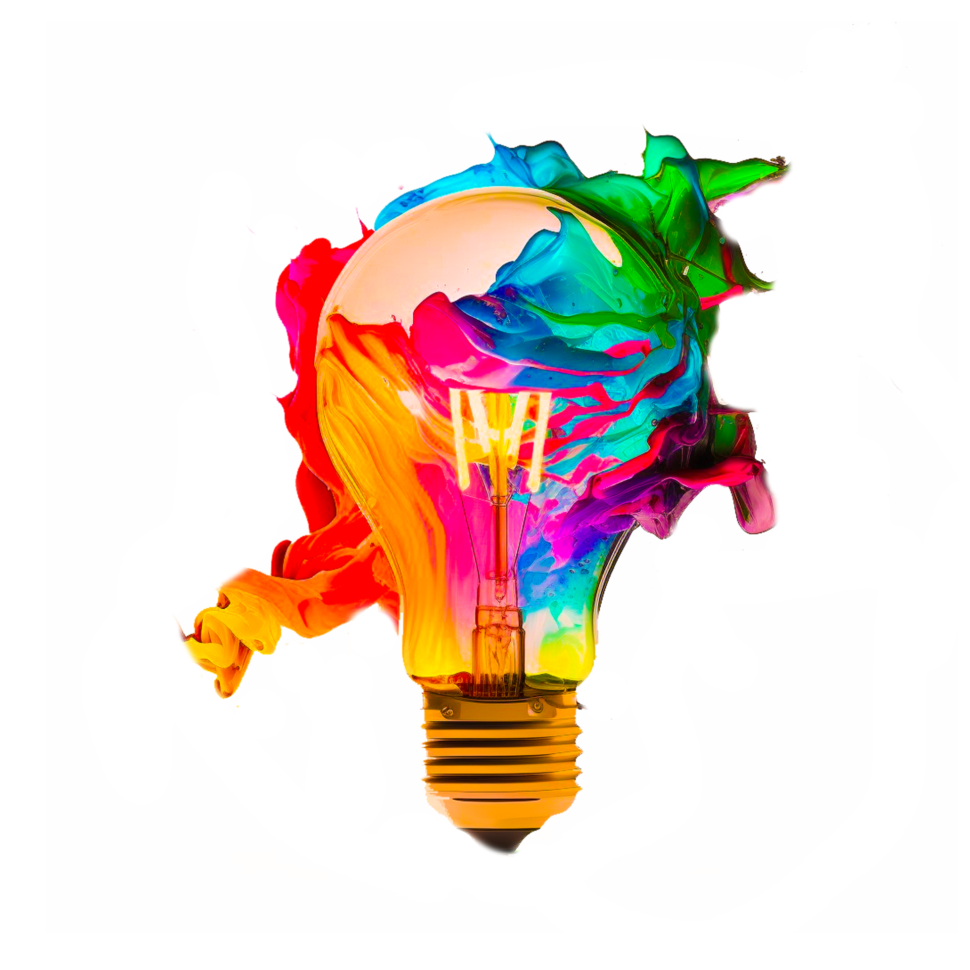 Illustration of colorful bulb with splash of colors 23858921 PNG