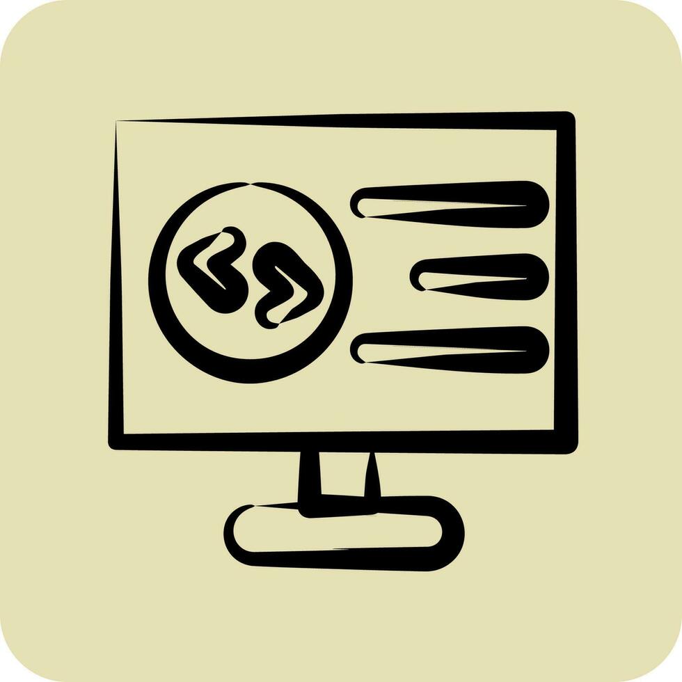 Icon Computer Programming. suitable for education symbol. hand drawn ...