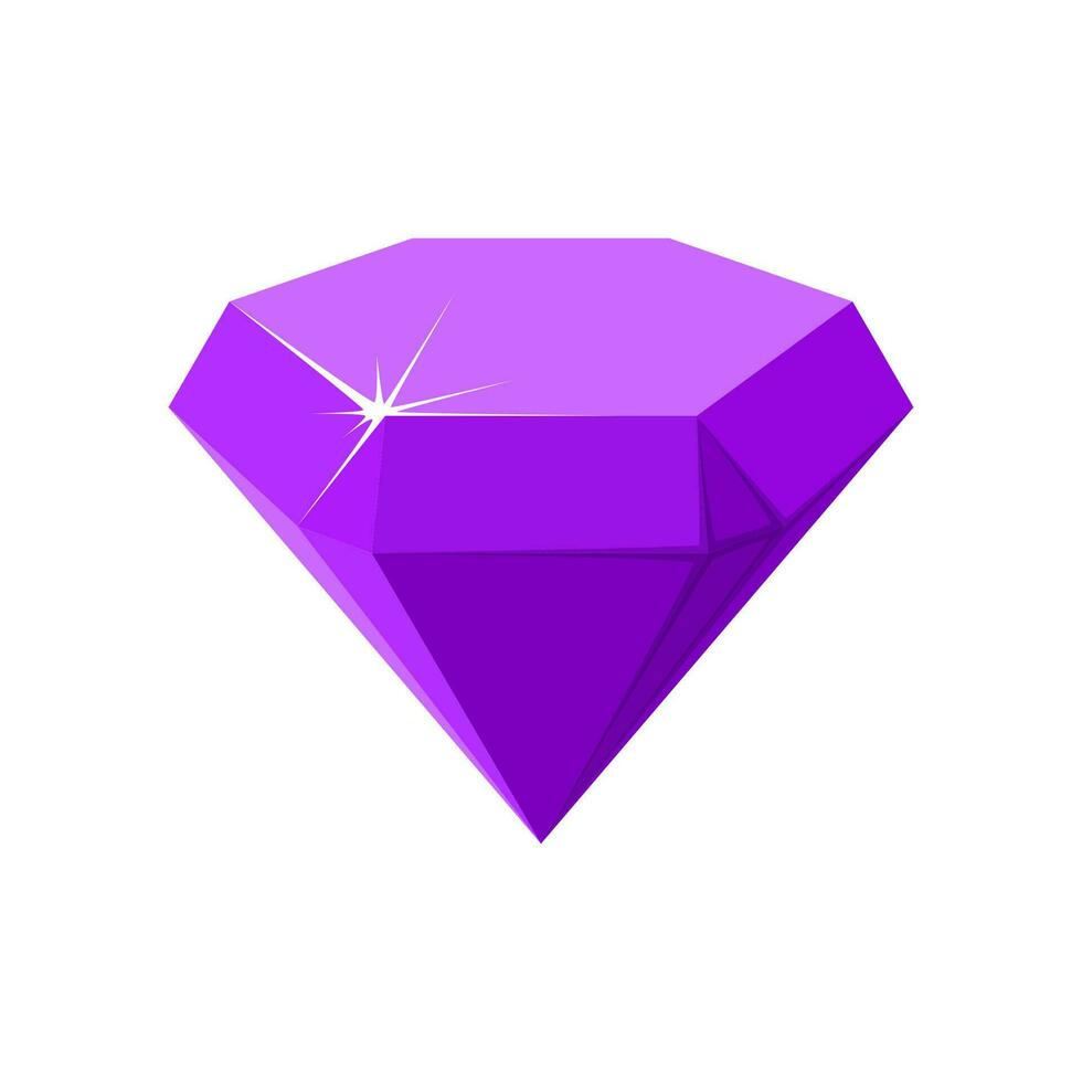 Hexagon violet gemstone. Amethyst side view. Cartoon vector illustration 23859534 Vector Art at ...