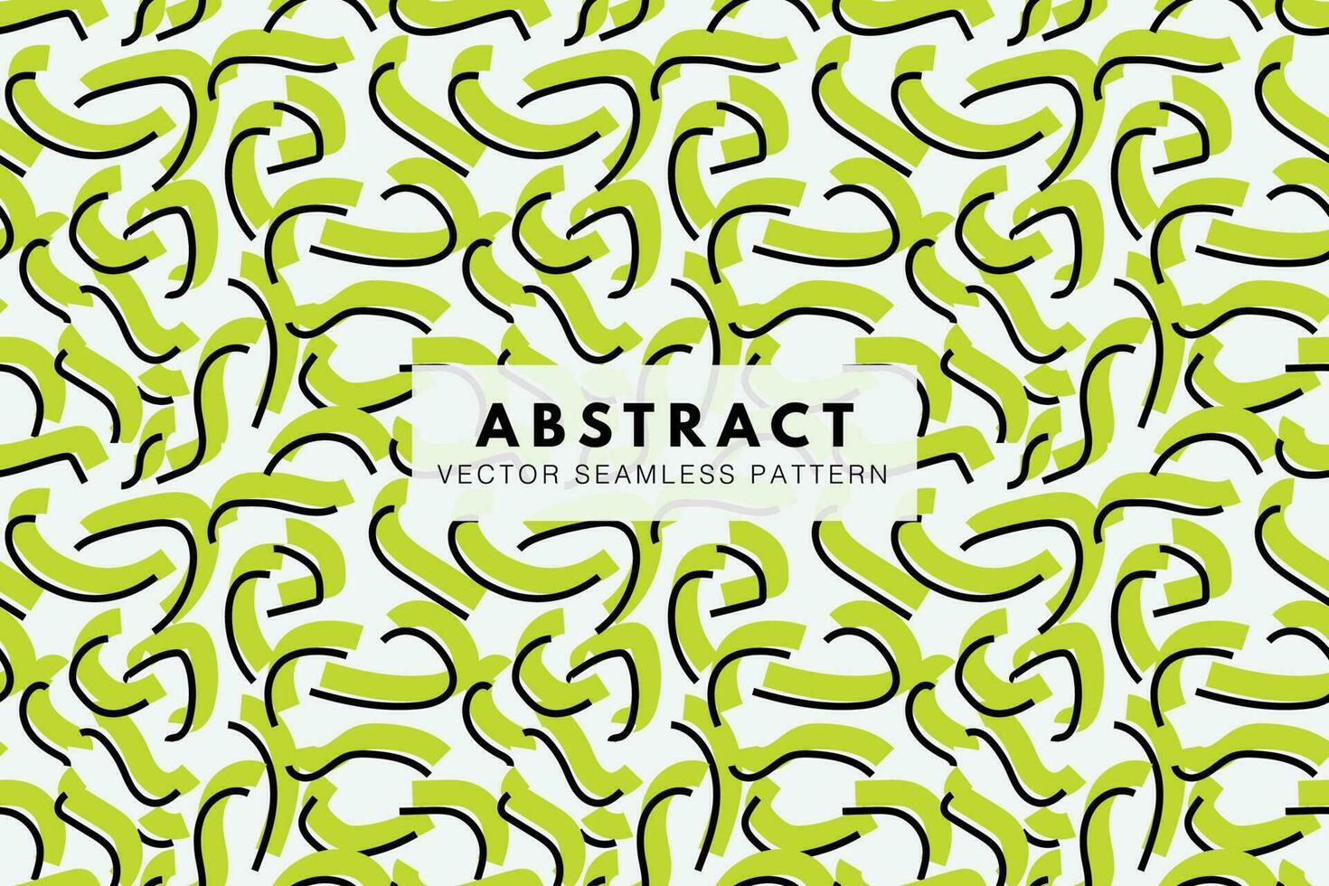 Curvy Green And Black Lines Abstract Seamless Repeating Pattern
