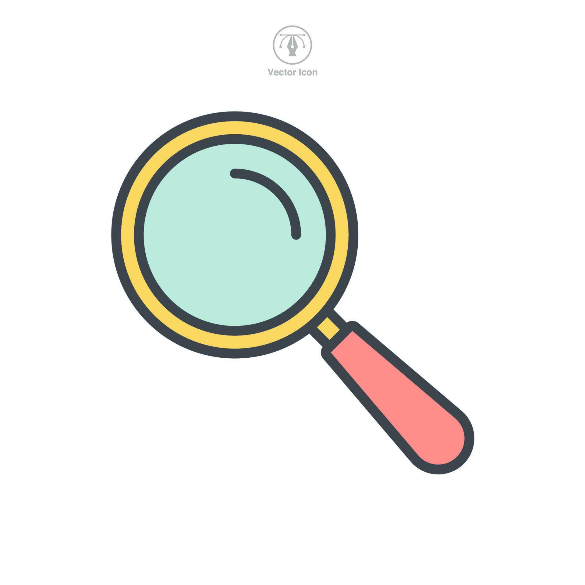 magnifying glass icon symbol template for graphic and web design collection logo vector ...