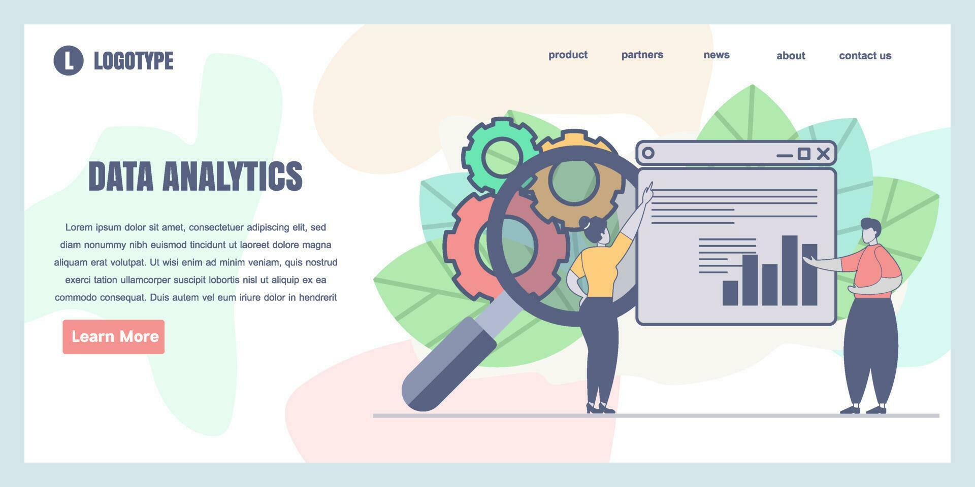 Vector Web Site Design Template Data Analytics Dashboard And Business Finance Report Landing