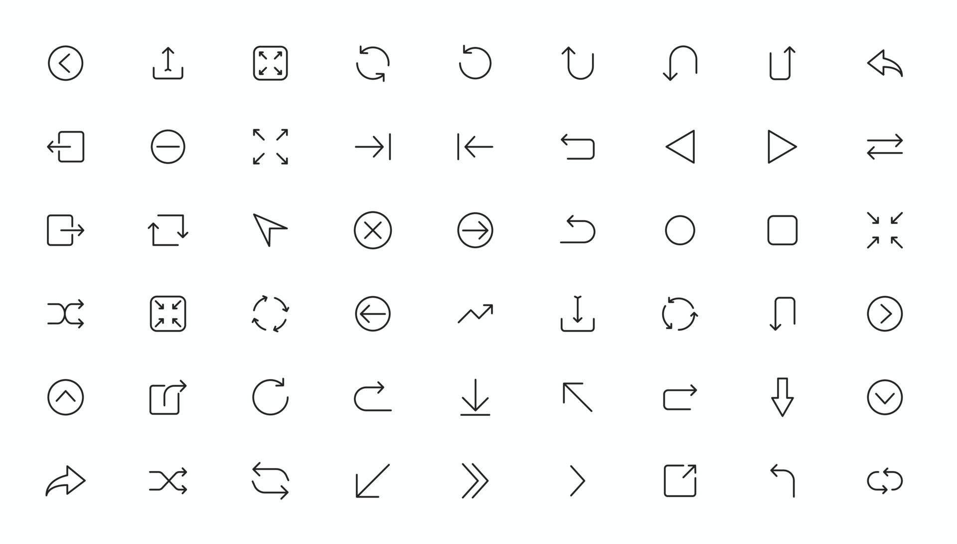 Line Arrow vector icon set in thin line style. Arrows set of 100 black ...