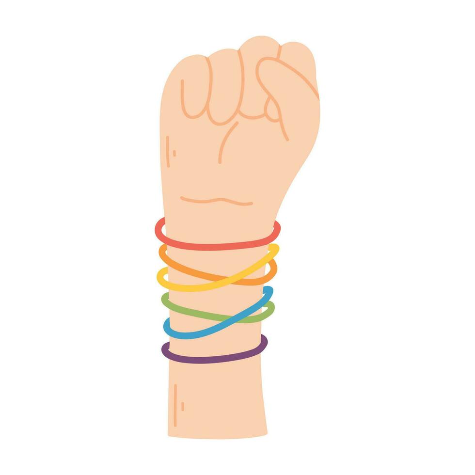 Lgbt support sign. Flat style. Vector illustration. Drawn hands with ...