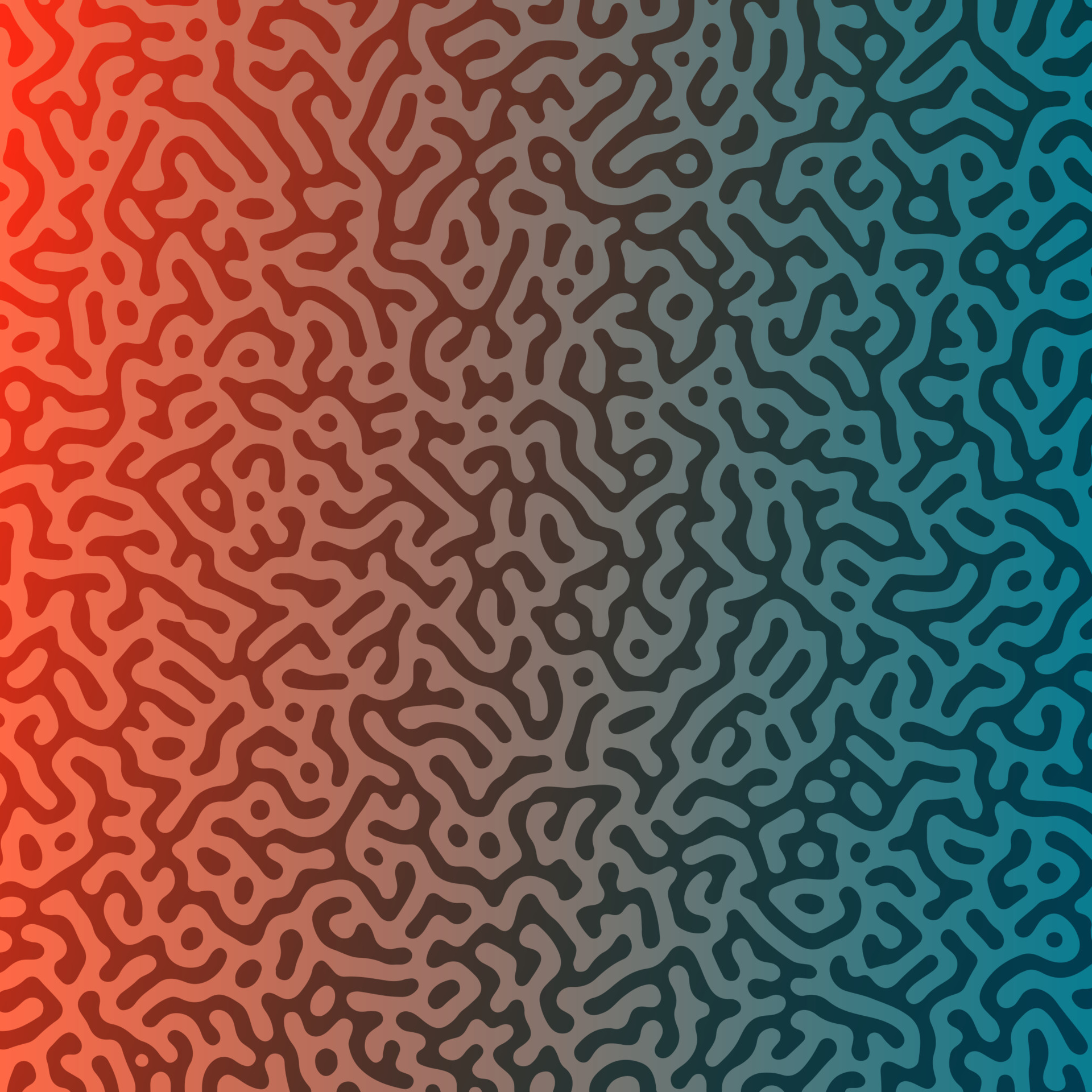 Orange Green Turing Reaction Gradient Background Abstract Diffusion Pattern With Chaotic Shapes