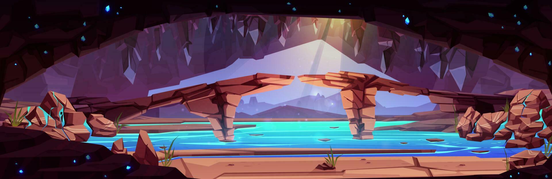 Underground Mine Cave With Water And Light Ray 23869685 Vector Art At Vecteezy