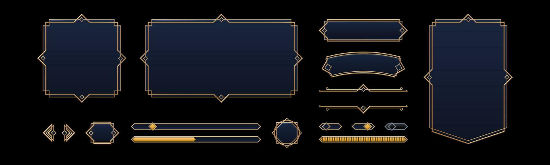 Game UI elements with gold frame in medieval style 23869687 Vector Art ...
