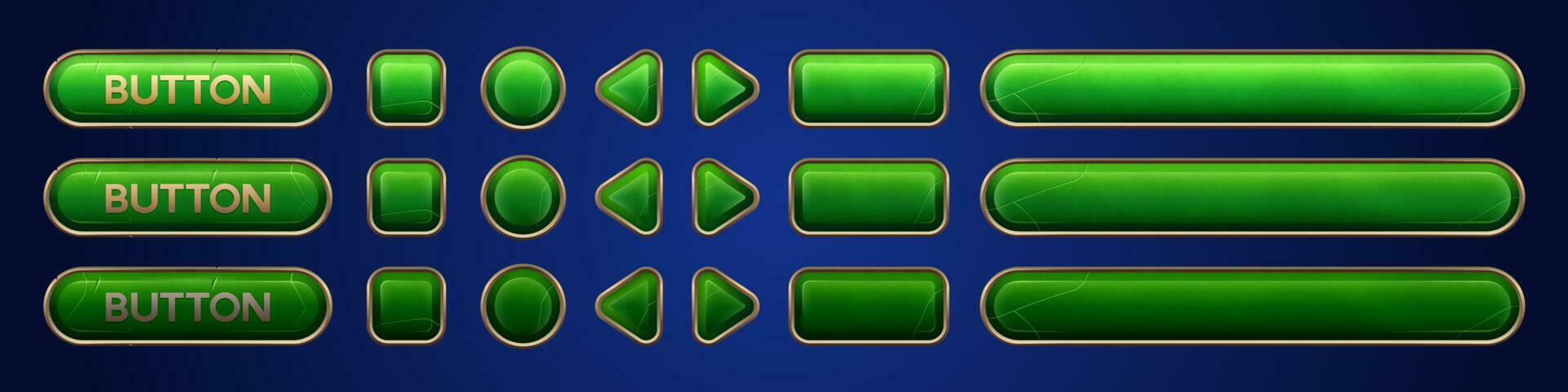 Green ui vector button animation for game interface 23869695 Vector Art ...