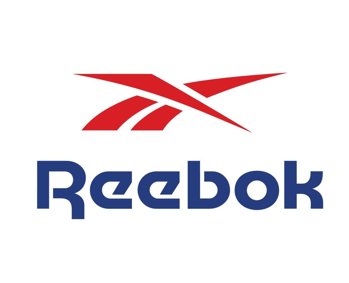 Reebok Brand Logo Clothes With Name Blue And Red Symbol Design Icon Abstract Vector Illustration ...