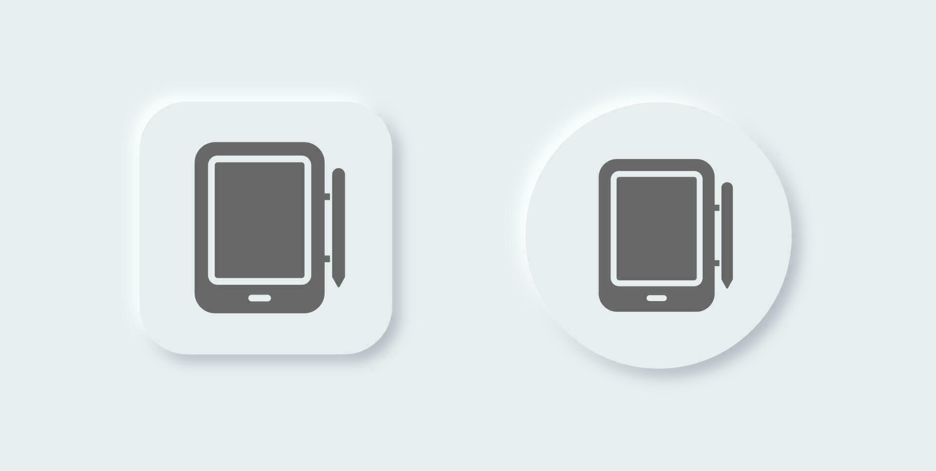 Tablet Solid Icon In Neomorphic Design Style Device Signs Vector