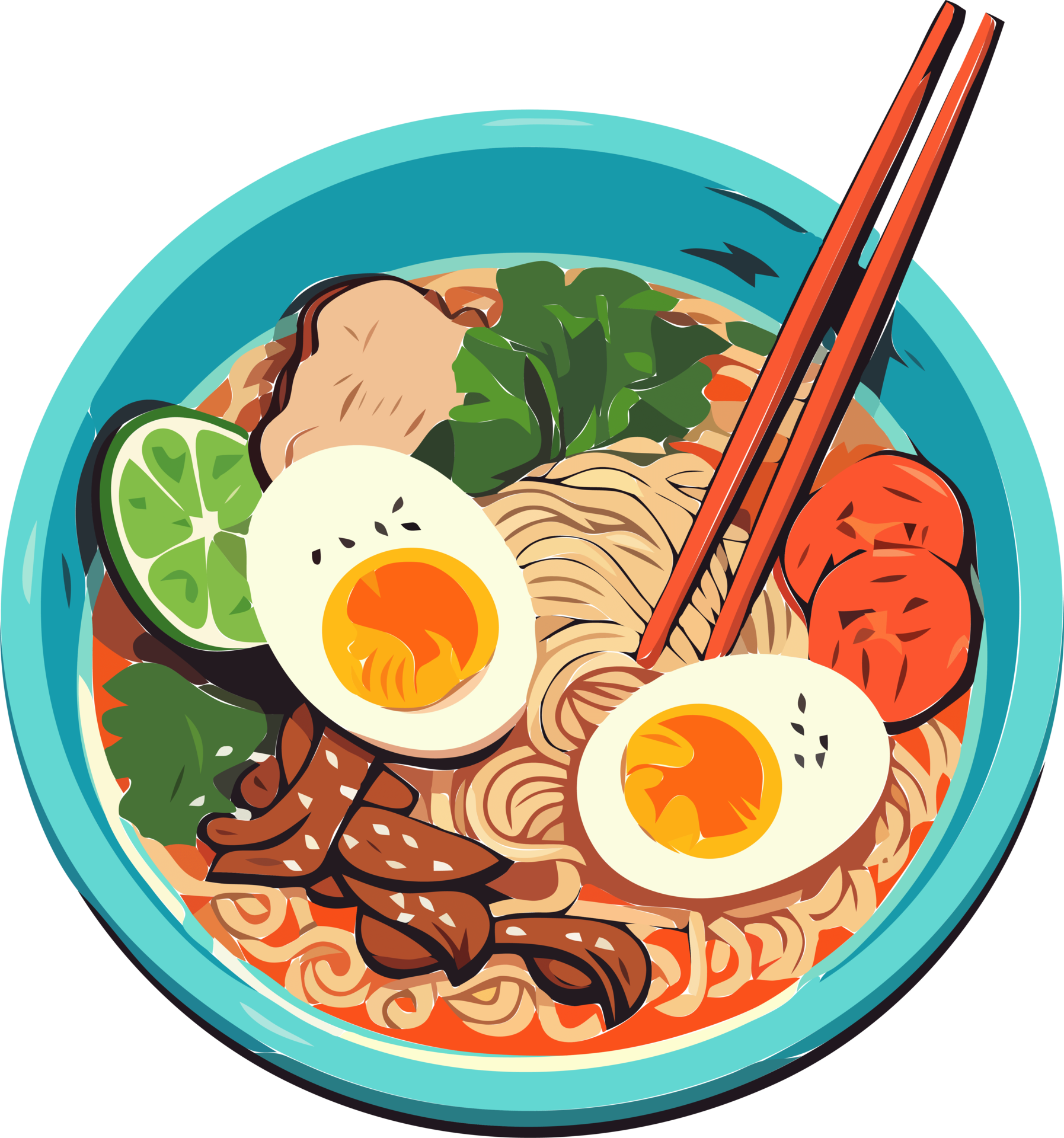 Hand Drawn Cute Ramen Noodle Japanese Food Illustration 23870081 Png