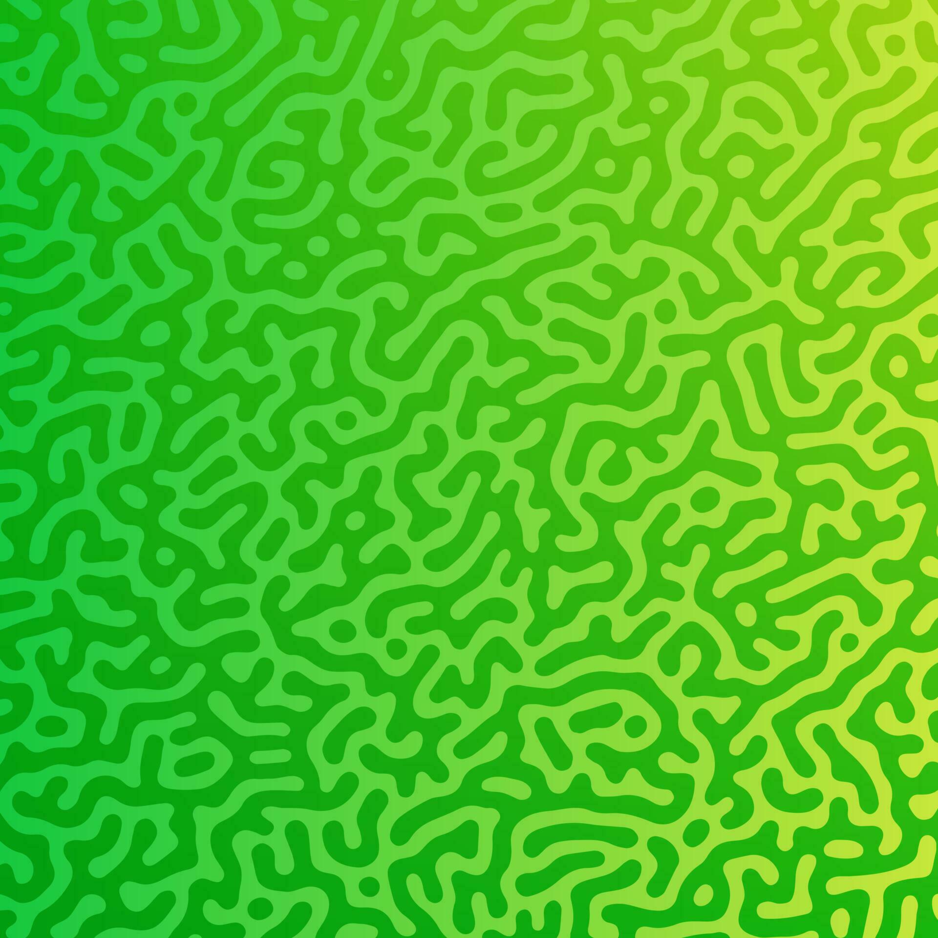 Green Turing Reaction Gradient Background Abstract Diffusion Pattern With Chaotic Shapes