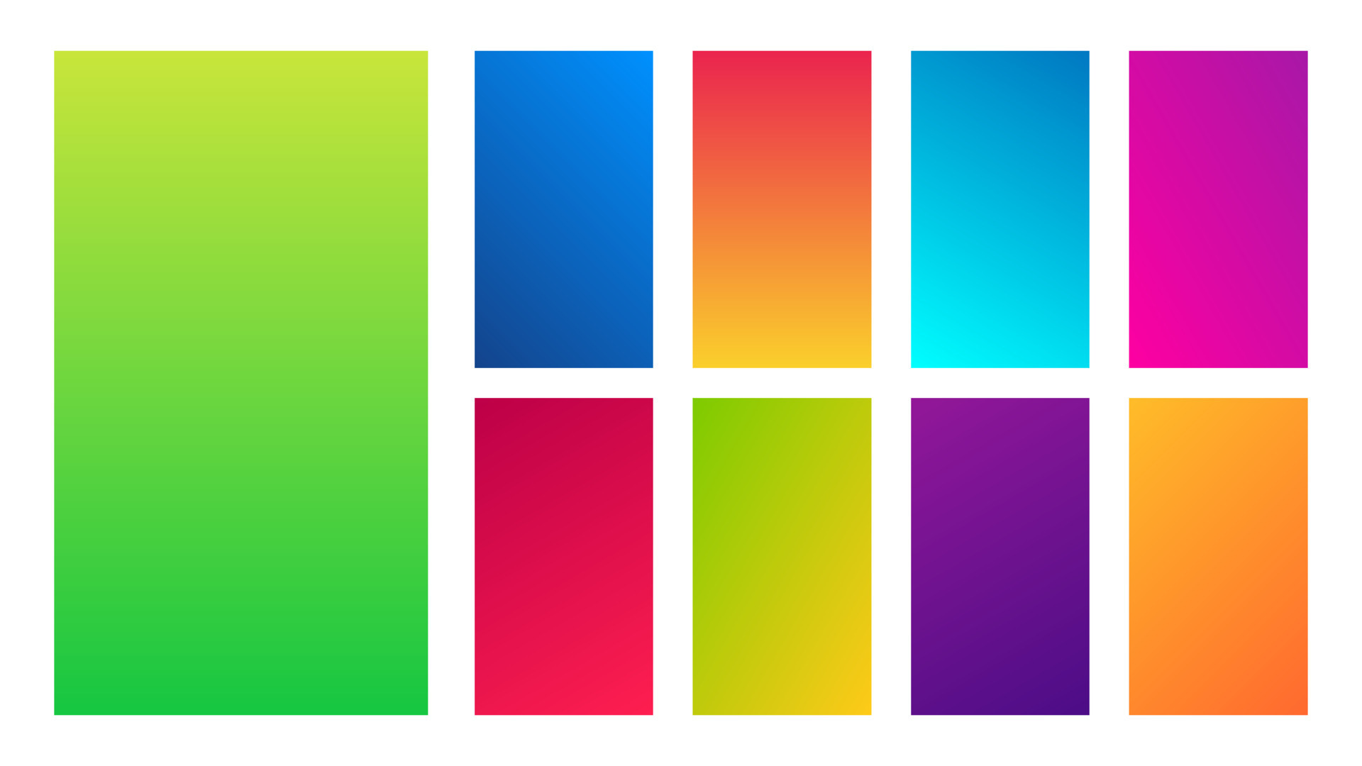 Set of nine colorful gradient backgrounds. Collection of gradients for ...