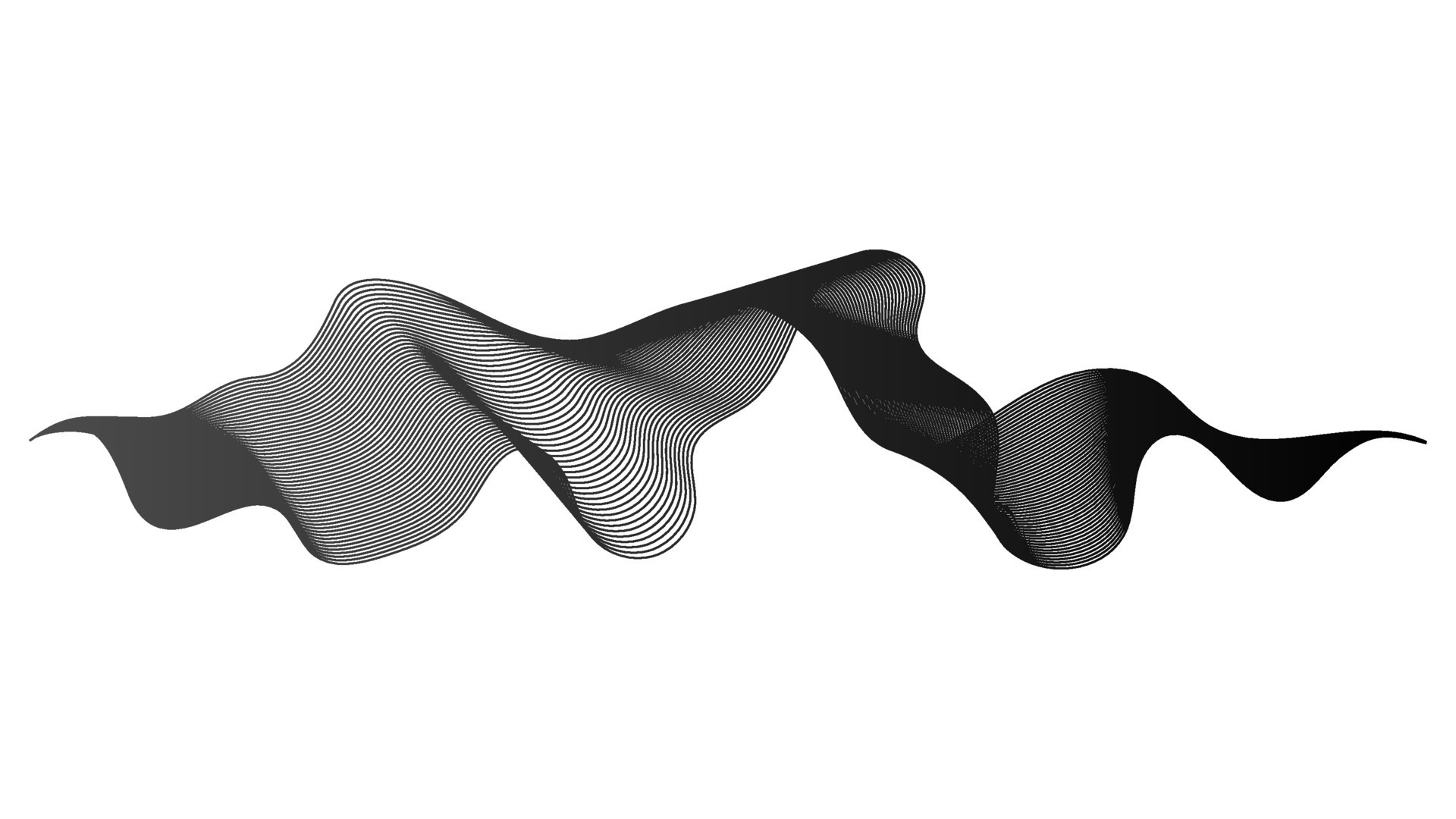 Abstract Backdrop With Monochrome Wave Gradient Lines On White Background Modern Technology