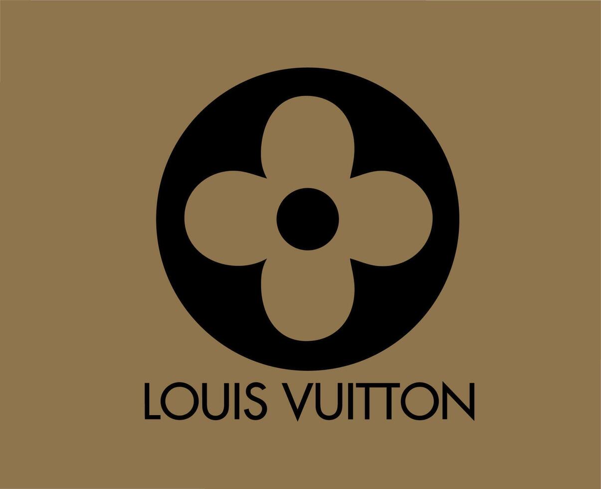 Louis Vuitton Logo Brand With Name Black Symbol Design Clothes Fashion Vector Illustration With ...