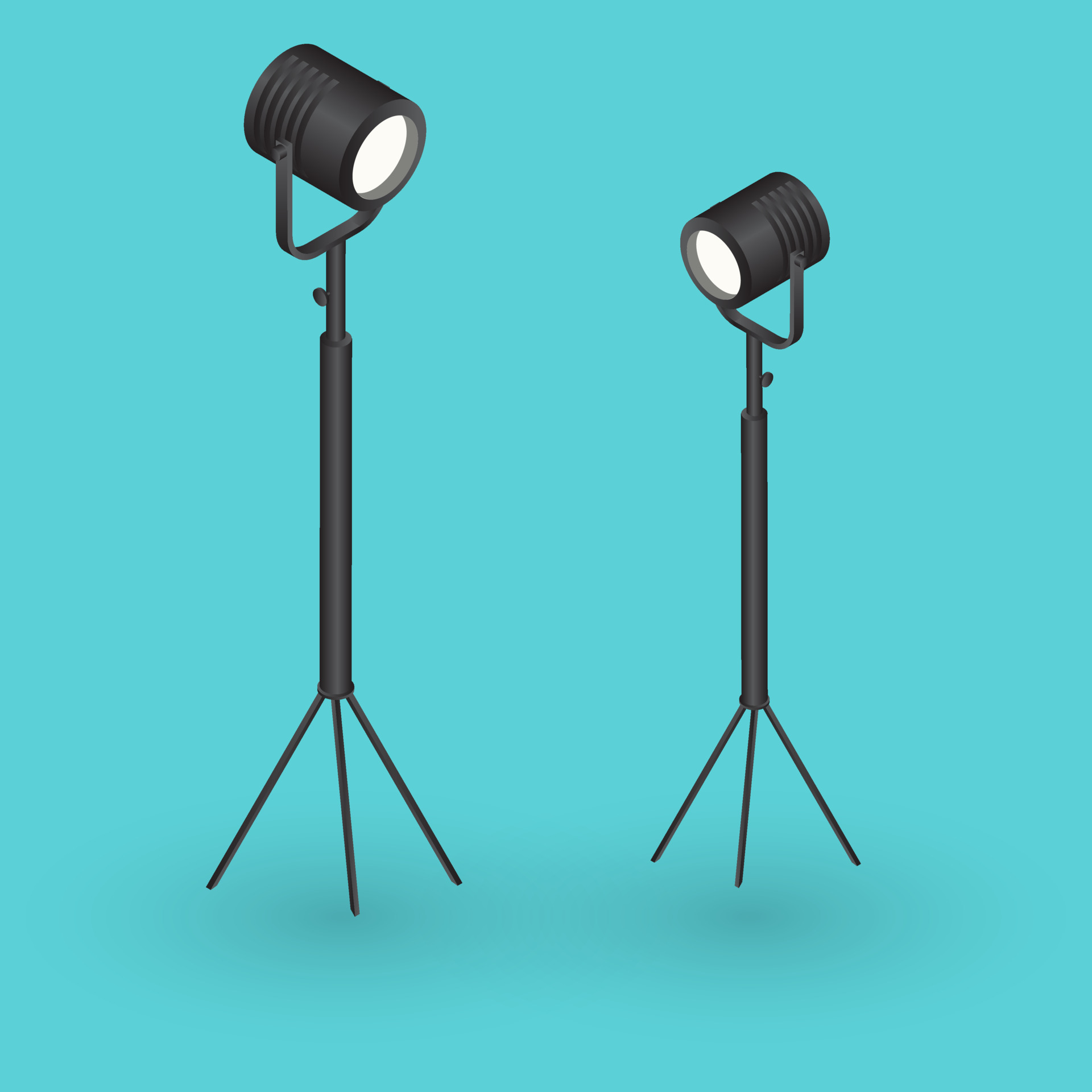 Realistic studio lights on blue background. 23875575 Vector Art at Vecteezy