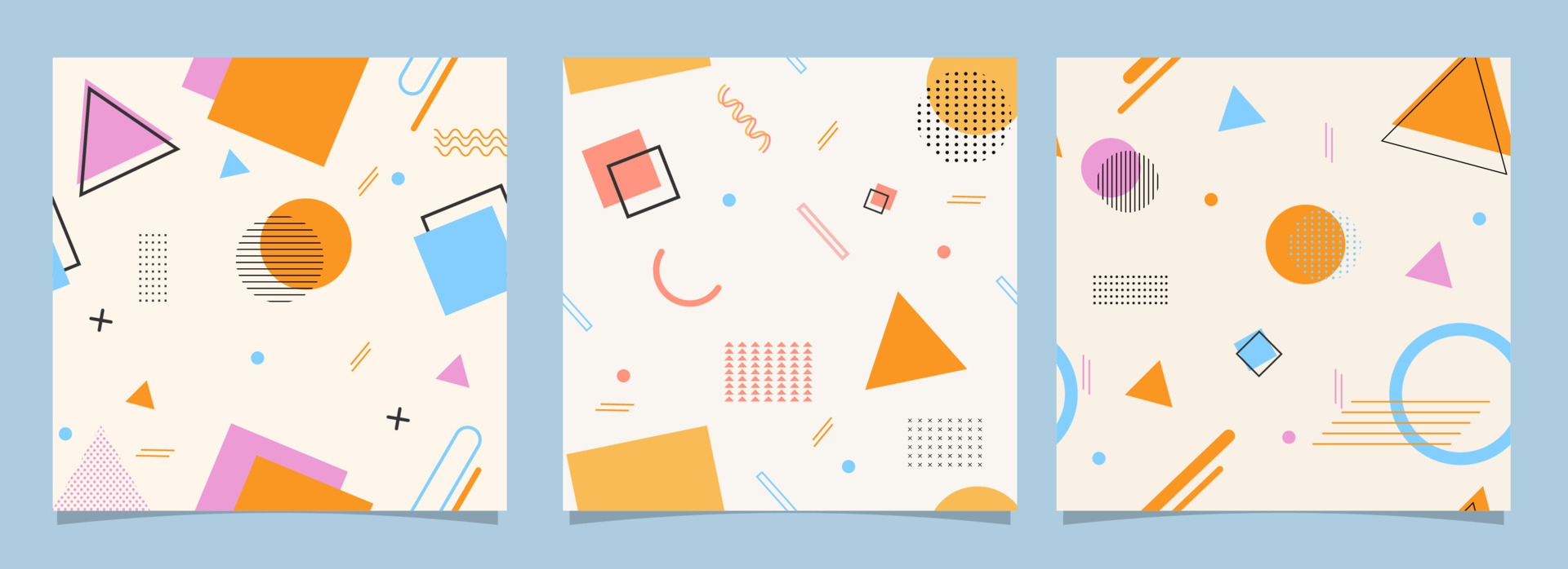 Set of Colorful Abstract Geometric Elements Background. 23876003 Vector ...