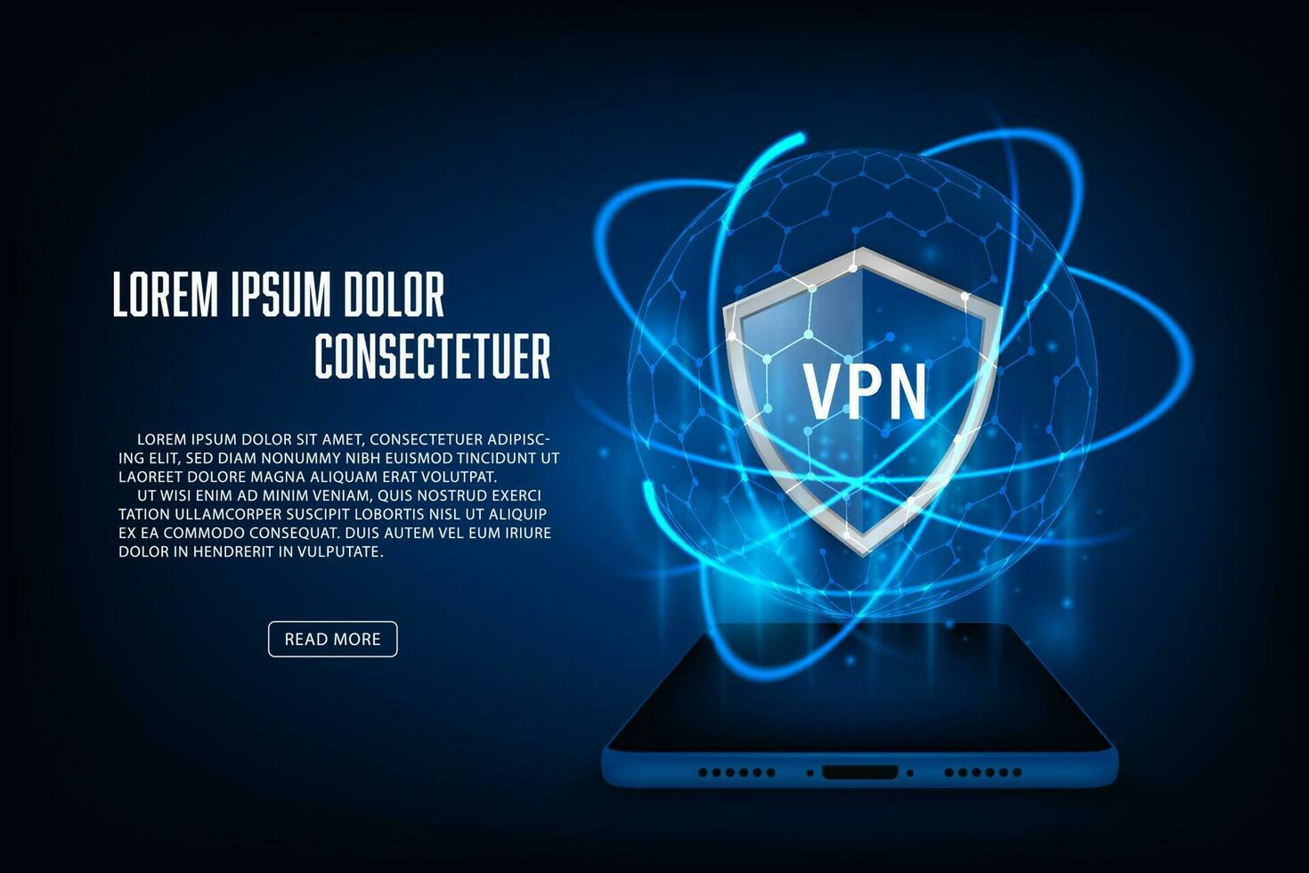 Vector Global Network Vpn Connection Concept Mobile Security Internet Connection Vpn Network