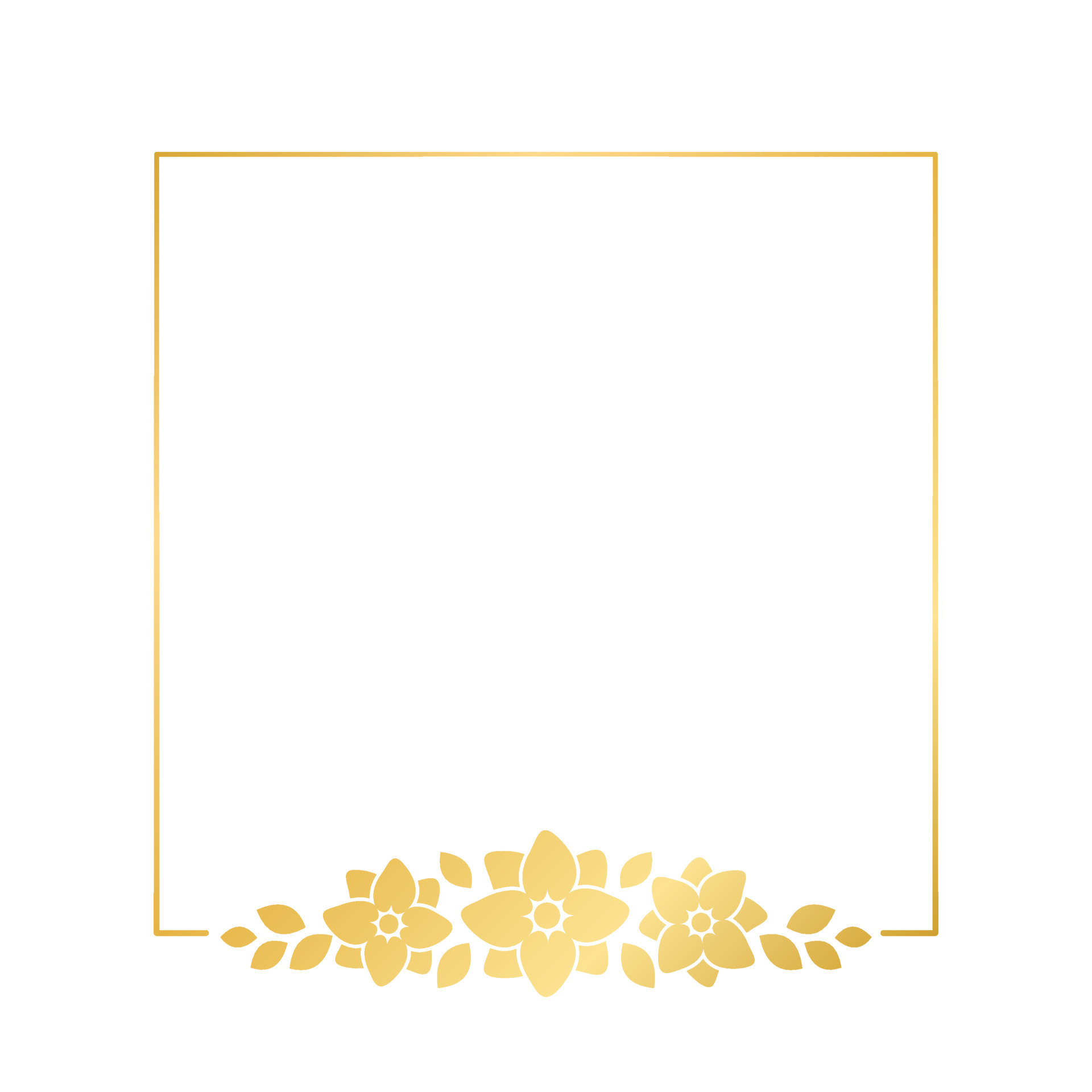 Square gold floral frame template. Luxury golden frame border for ... Square gold floral frame template. Luxury golden frame border for ...