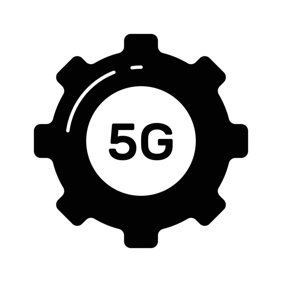 5G text inside cogwheel denoting concept icon of 5G network setting ... 5G text inside cogwheel denoting concept icon of 5G network setting ...