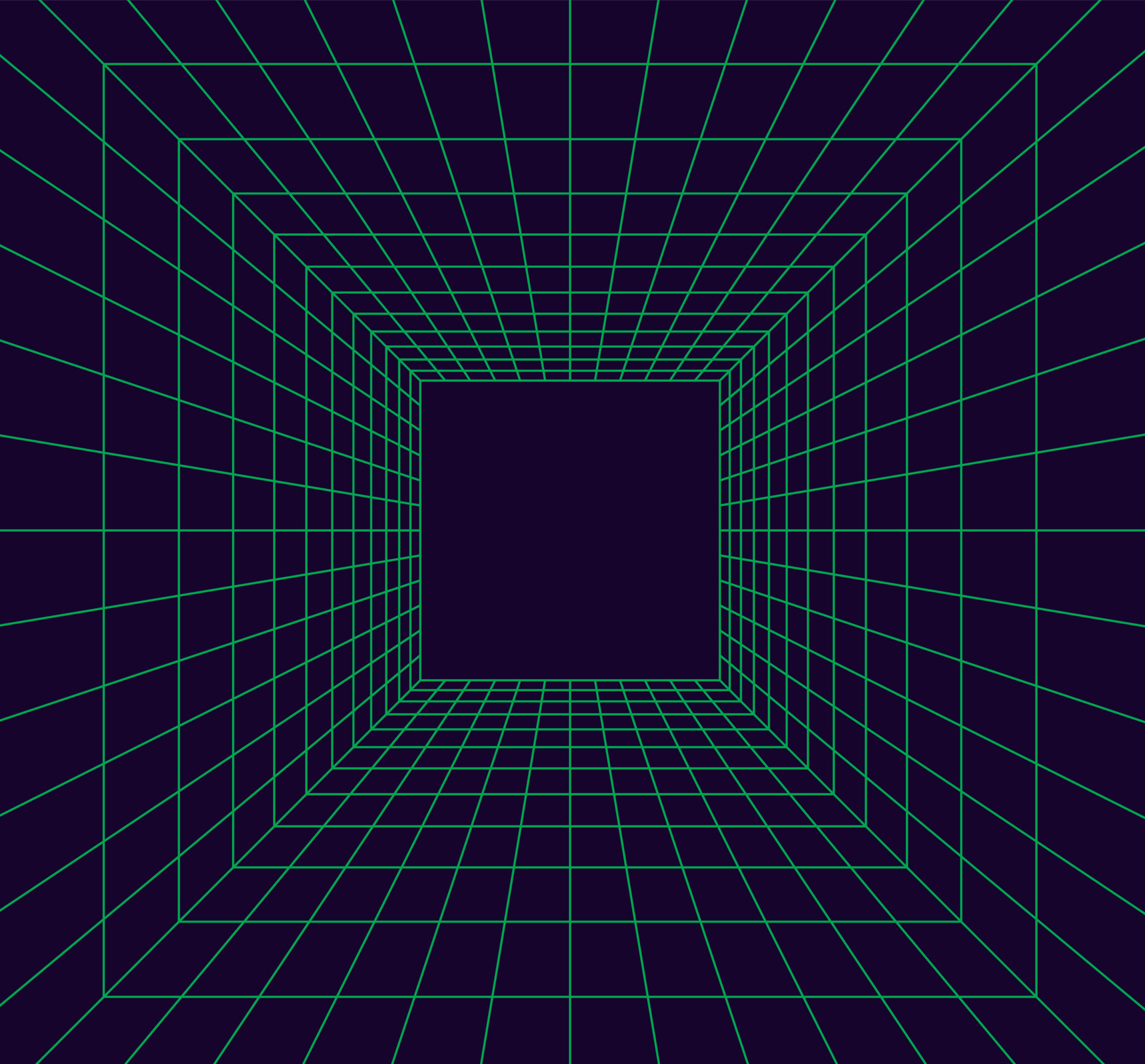 cuadrícula habitación en perspectiva en 3d estilo. interior estructura metálica desde verde ...