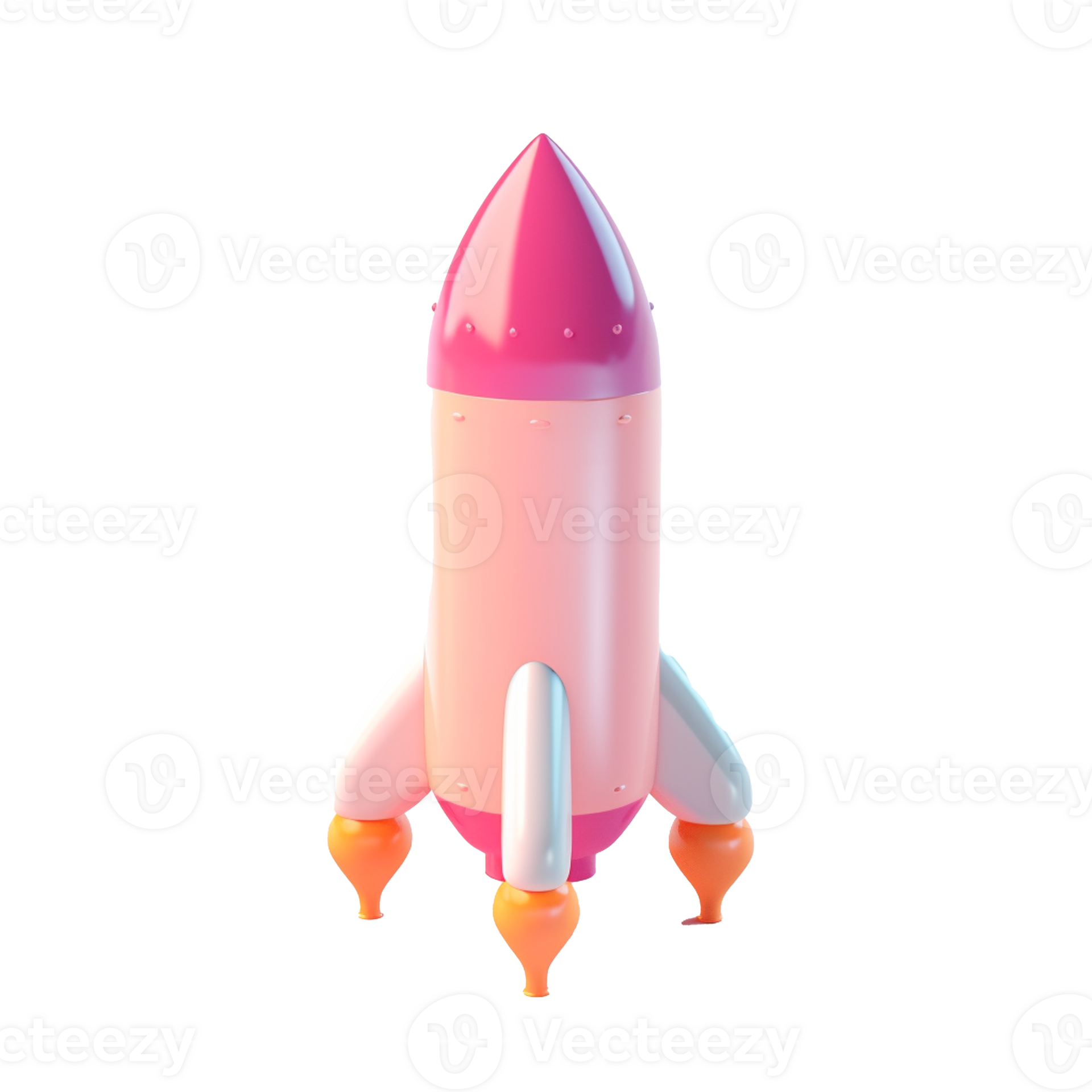 rocket in 3D style trending color palette with 23886873 PNG