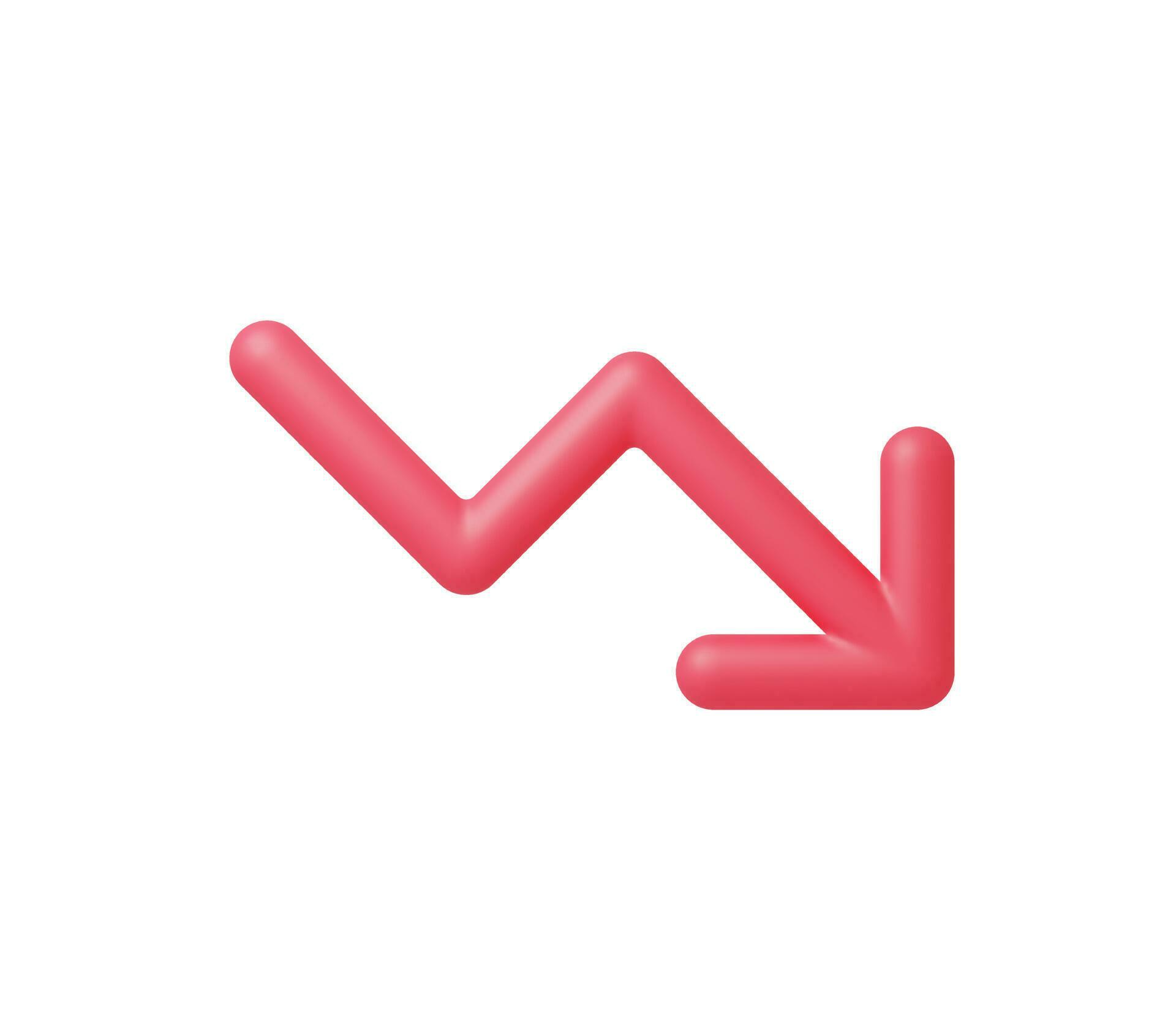 3d Realistic Trend down or decrease icon vector illustration 23887346 Vector Art at Vecteezy