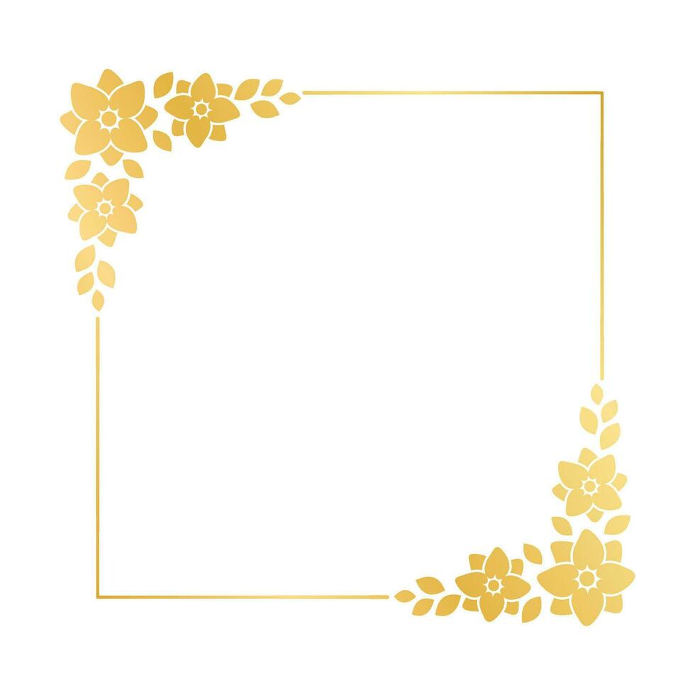 Square gold floral frame template. Luxury golden frame border for ... Square gold floral frame template. Luxury golden frame border for ...