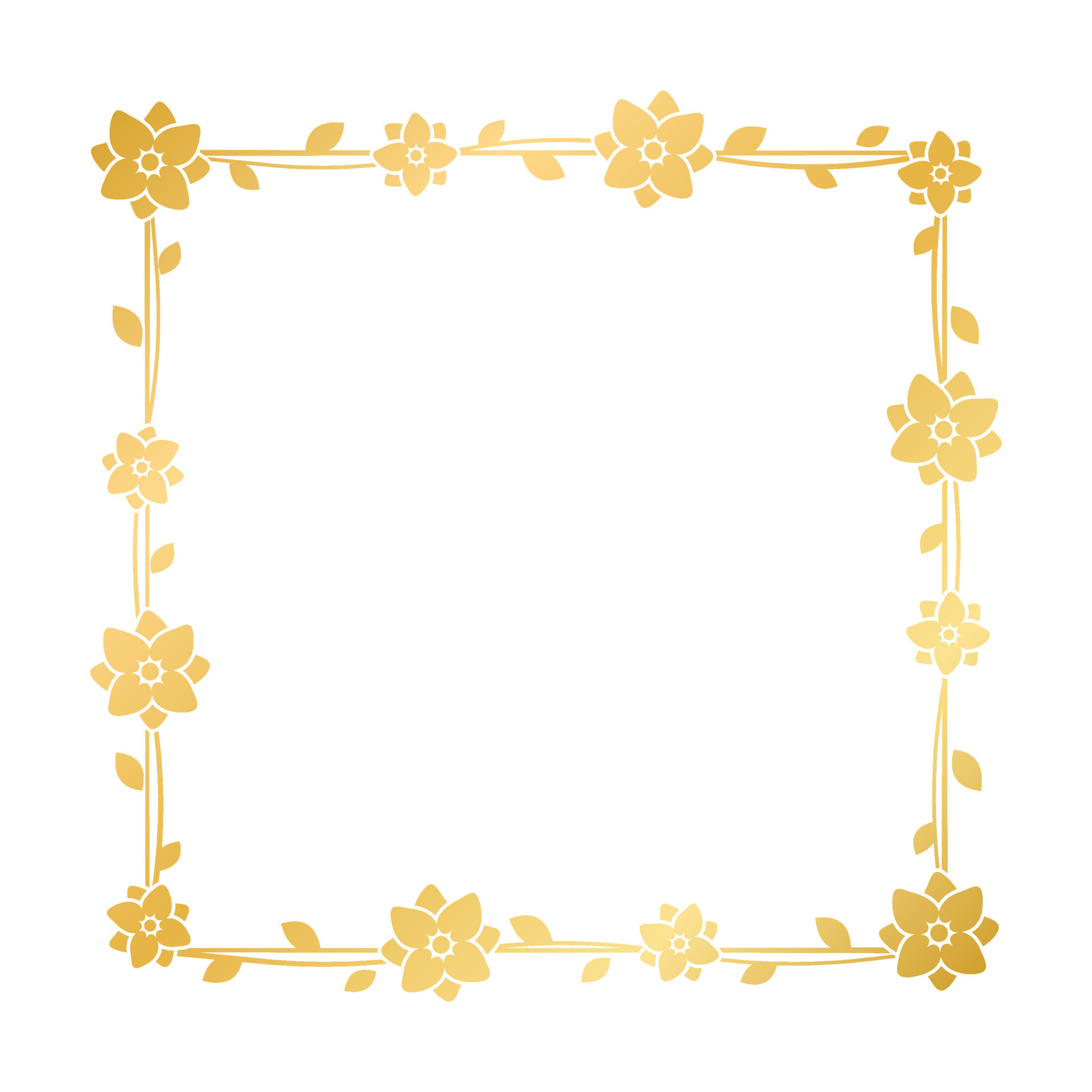 Square gold floral frame template. Luxury golden frame border for ... Square gold floral frame template. Luxury golden frame border for ...