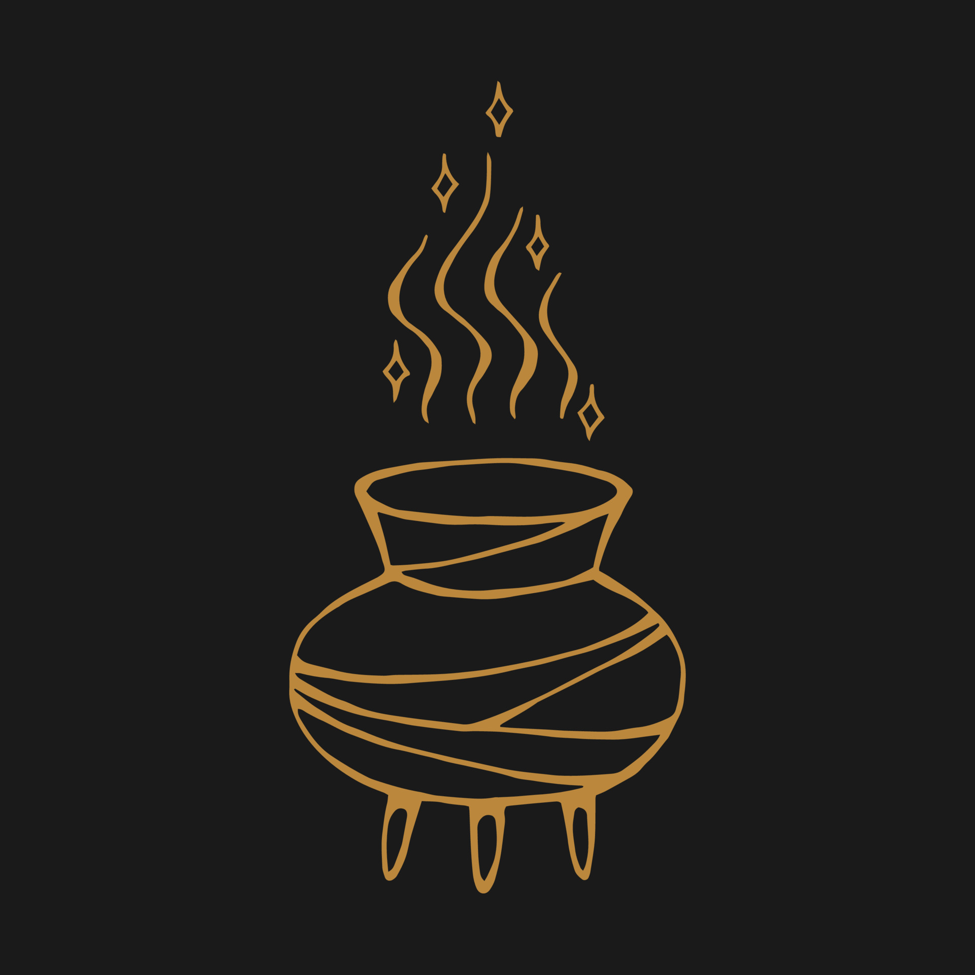 Witch cauldron. Hand drawn vector illustration. 23889559 Vector Art at ...